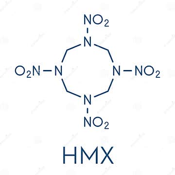 HMX Octogen Explosive Molecule. Skeletal Formula. Stock Vector ...