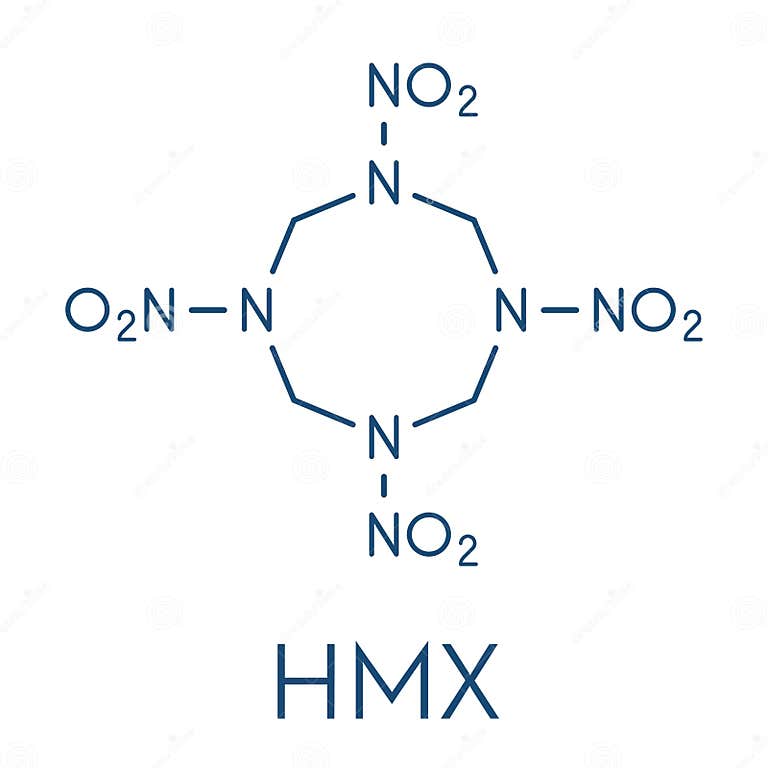 HMX Octogen Explosive Molecule. Skeletal Formula. Stock Vector ...
