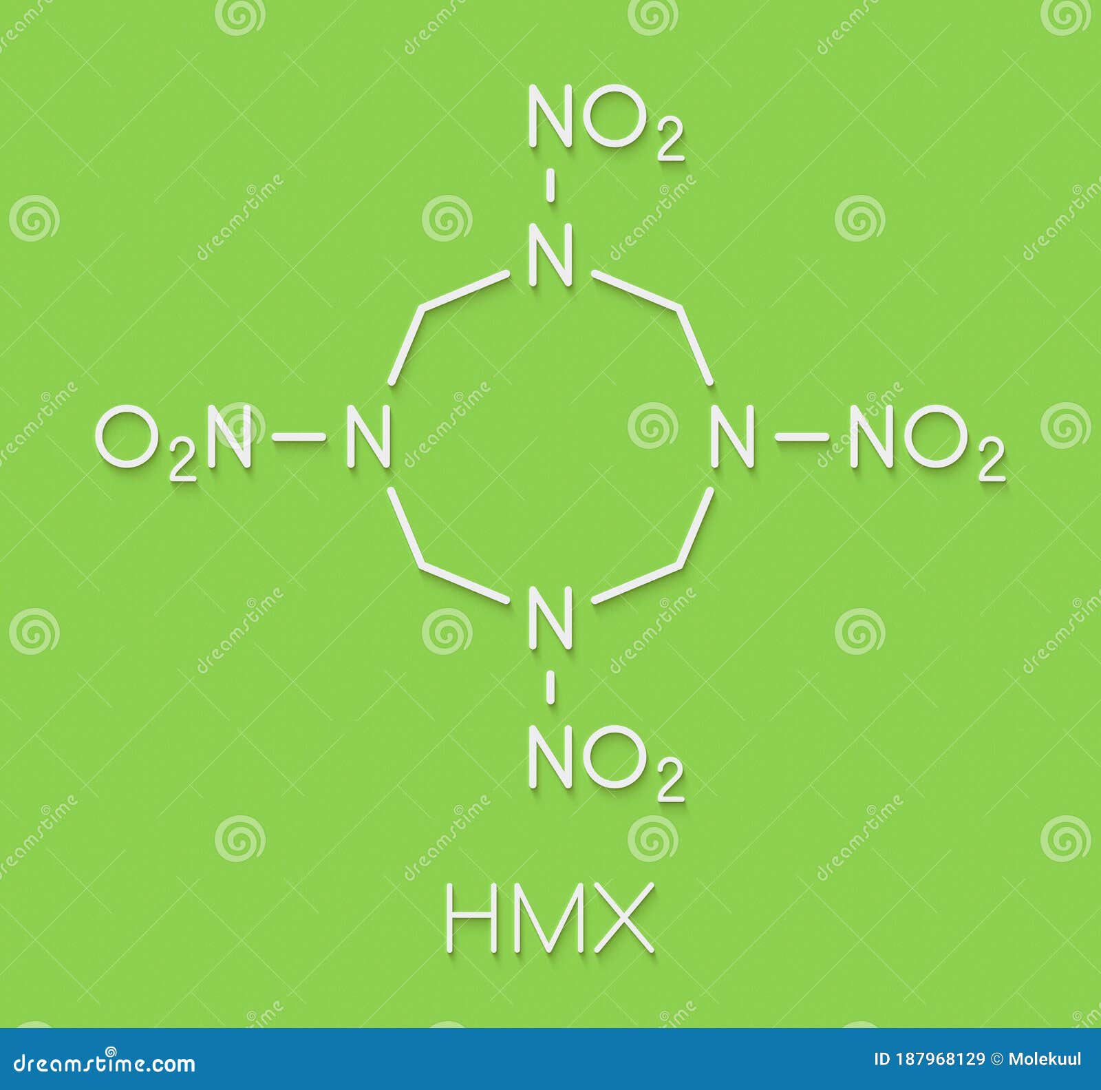 HMX Octogen Explosive Molecule. Skeletal Formula. Stock Illustration ...