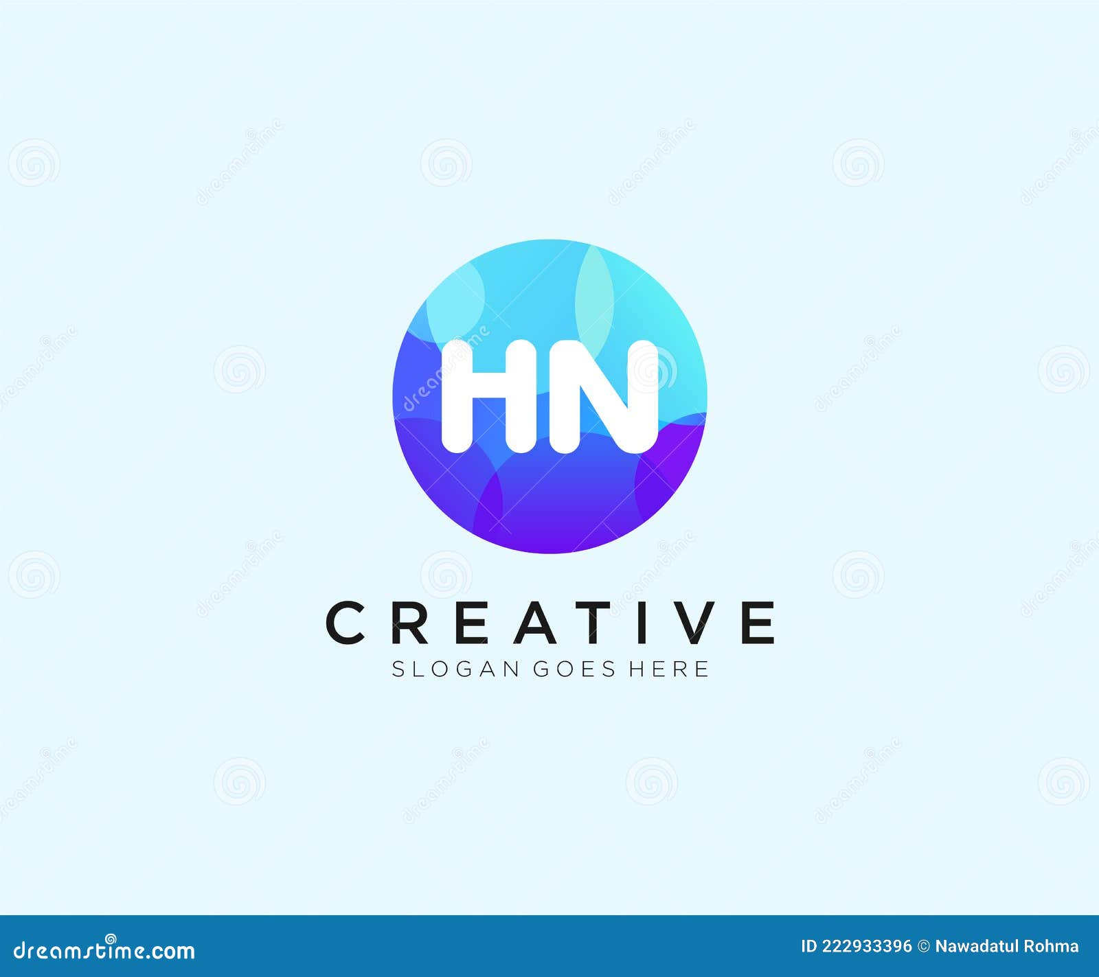 HN Initial Logo with Colorful Circle Template Vector Stock Vector ...