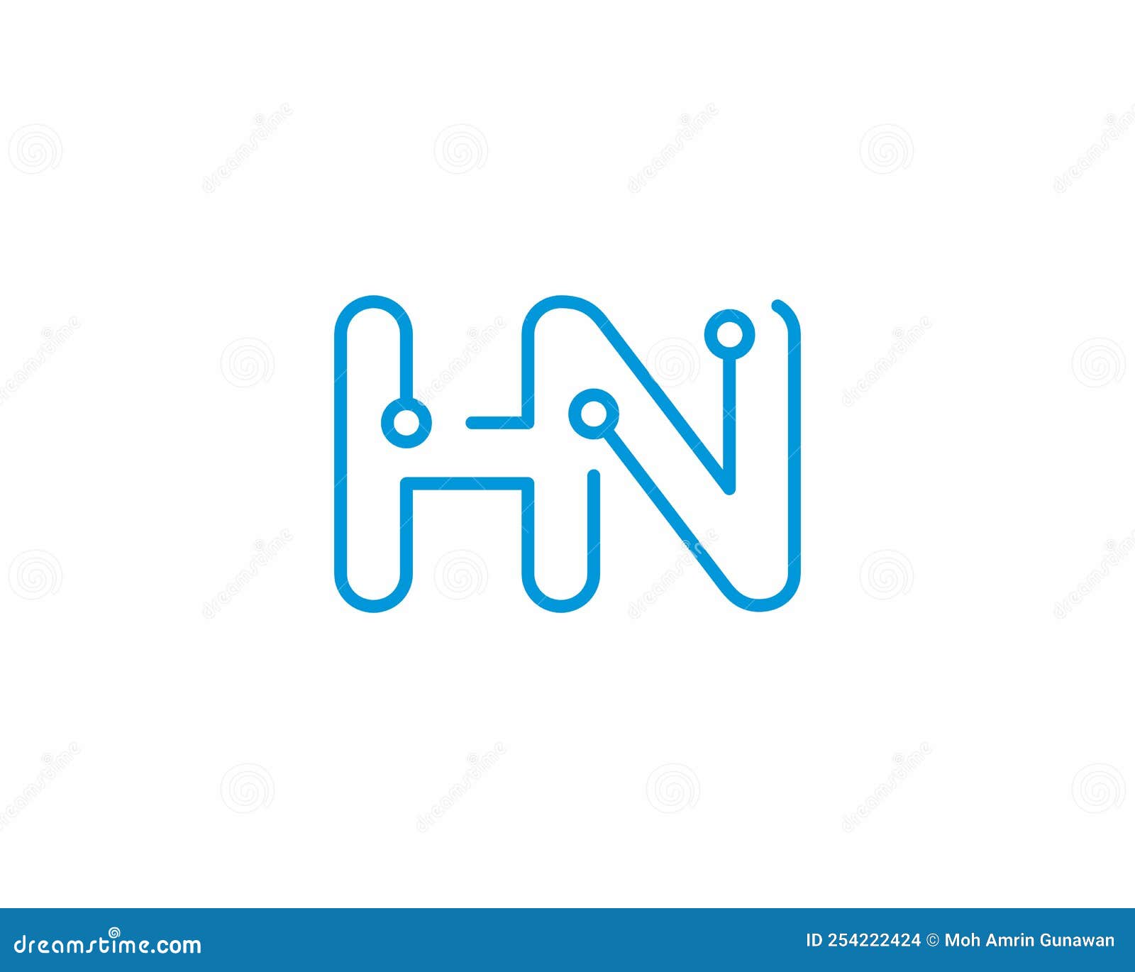 HN Letters, Electronic Circuit, Technology Logo Design Vector 001 Stock ...