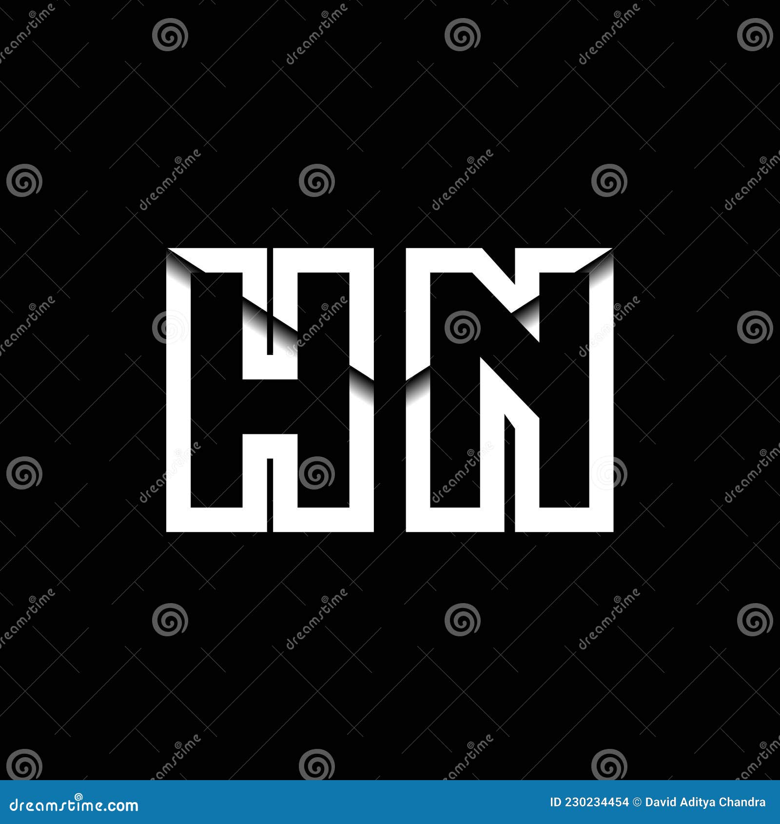 HN Monogram Envelope Shape Style Stock Vector - Illustration of emblem ...