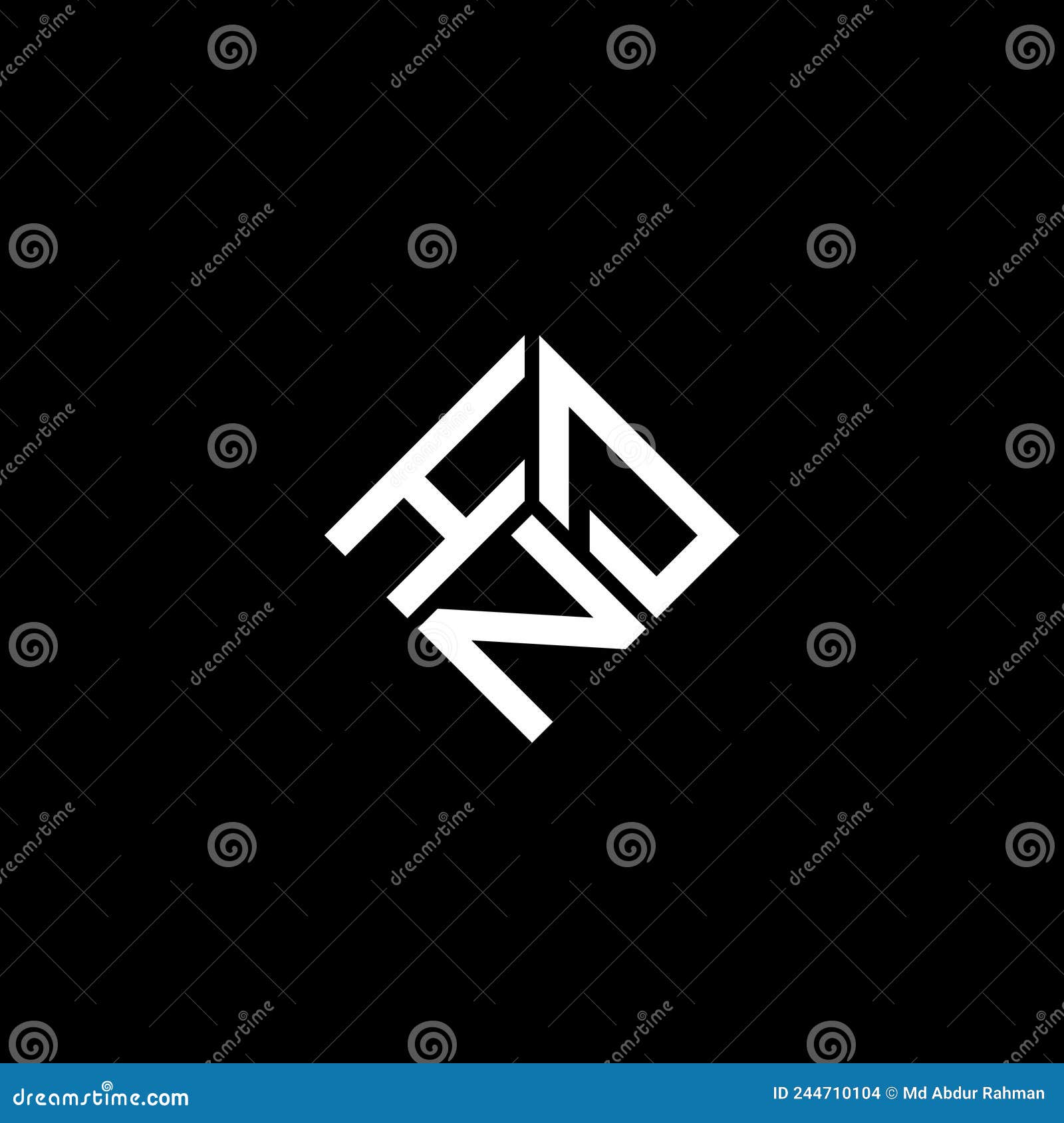 HND Letter Logo Design On Black Background. HND Creative Initials ...