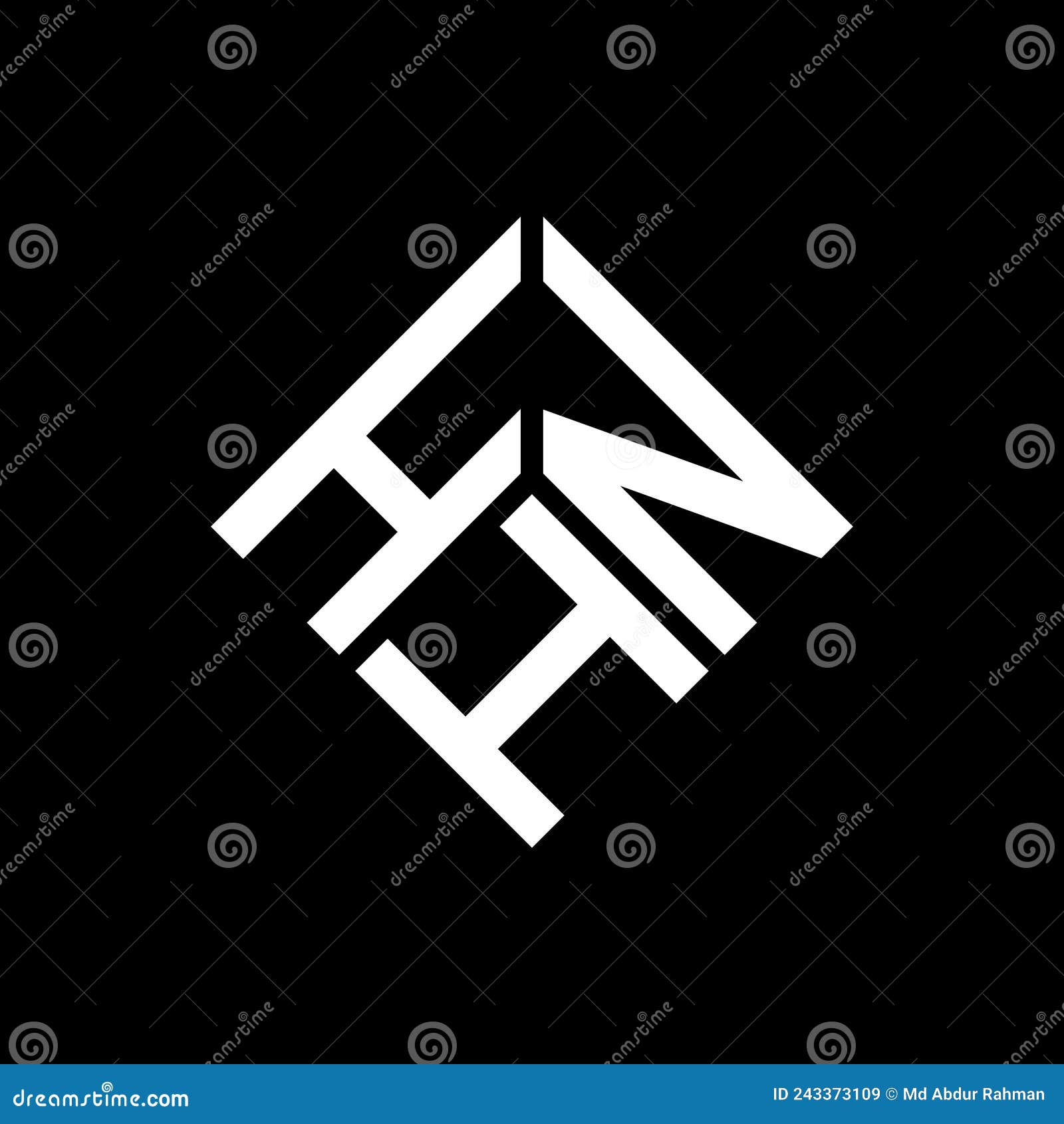 HNH Letter Logo Design on Black Background. HNH Creative Initials ...