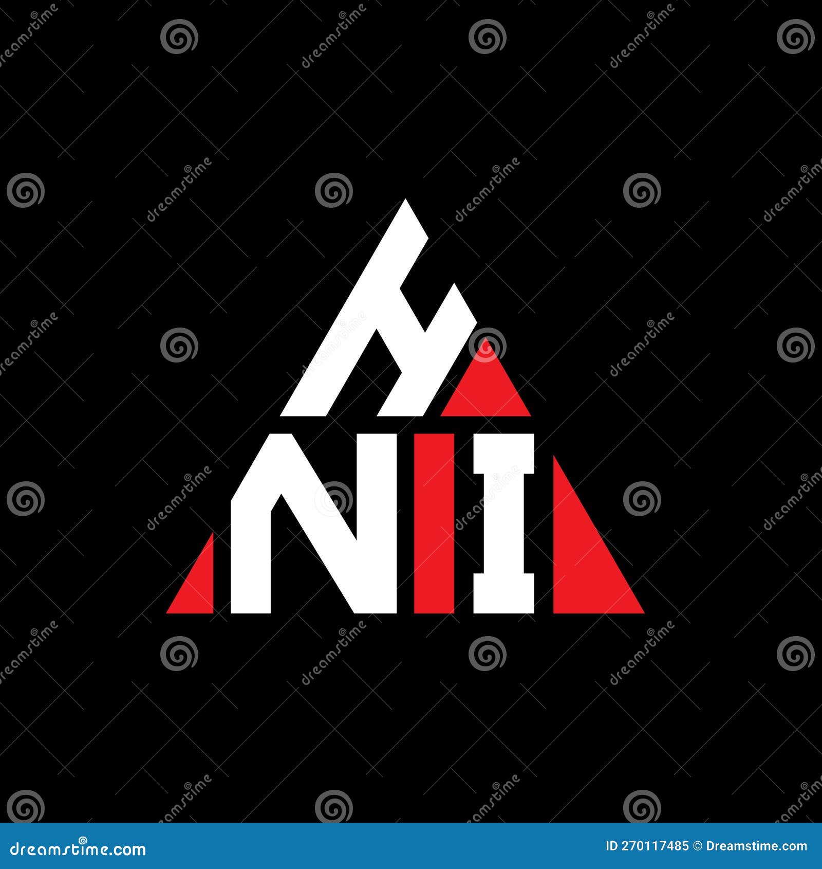 HNI Triangle Letter Logo Design with Triangle Shape. HNI Triangle Logo ...