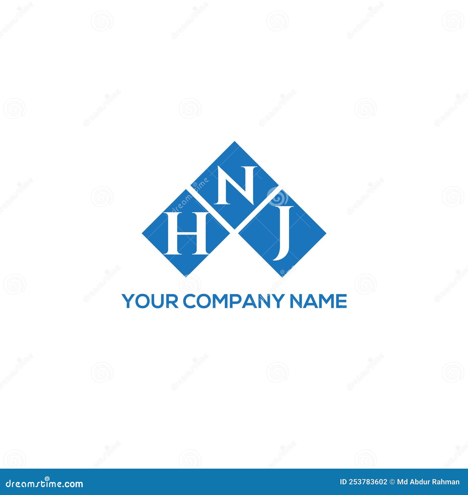 HNJ Letter Logo Design on WHITE Background. HNJ Creative Initials ...