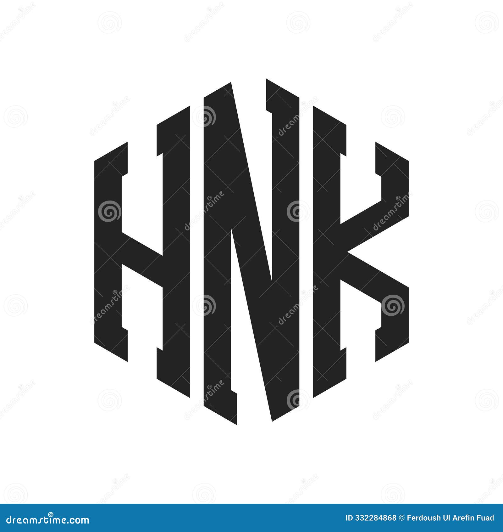 HNK Logo Design. Initial Letter HNK Monogram Logo Using Hexagon Shape ...