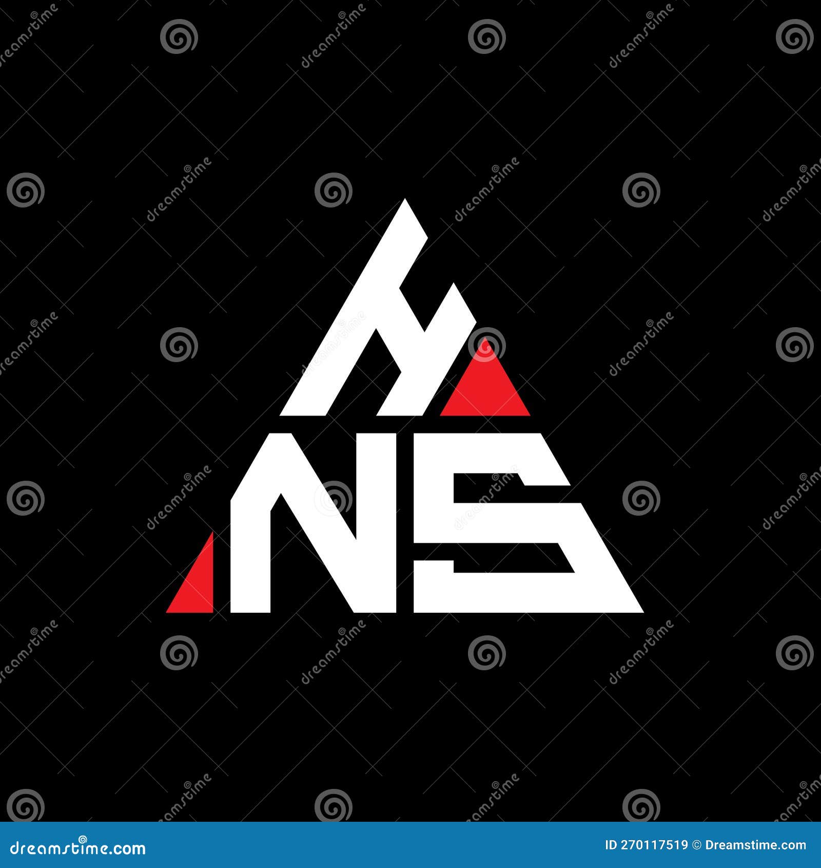 HNS Triangle Letter Logo Design with Triangle Shape. HNS Triangle Logo ...