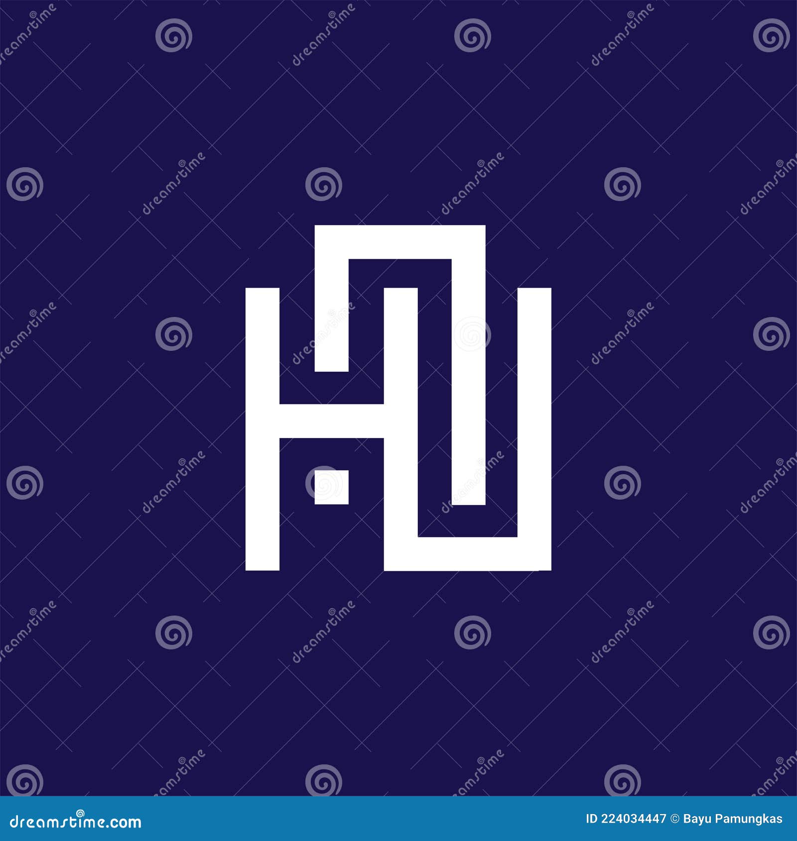 HNU Initial Letter Logo Design Element. Logo Vector Template Stock ...