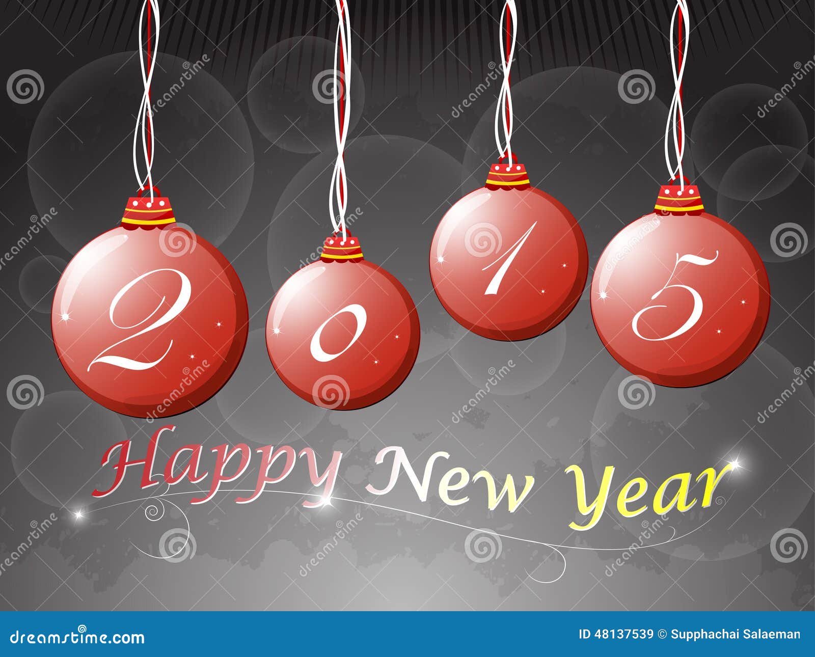 HNY 2015 stock vector. Illustration of ribbon, glow, happy - 48137539