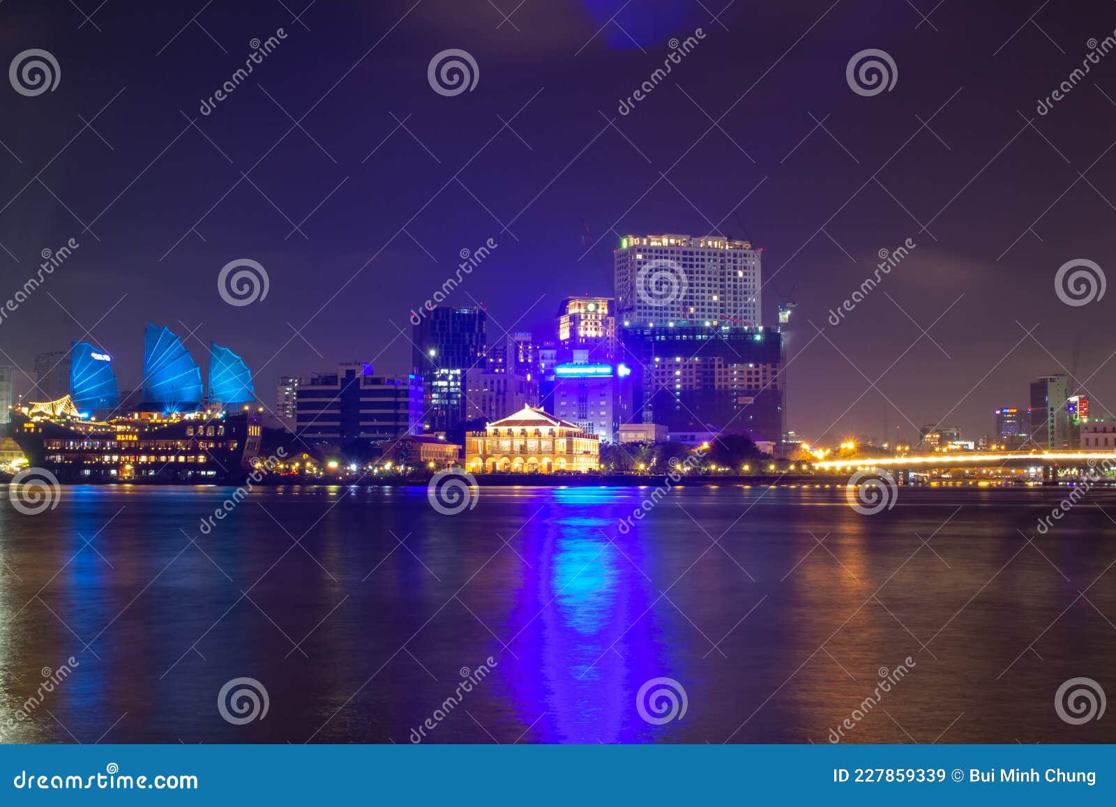 Saigon Riverside View At Downtown Center With Buildings Across ...