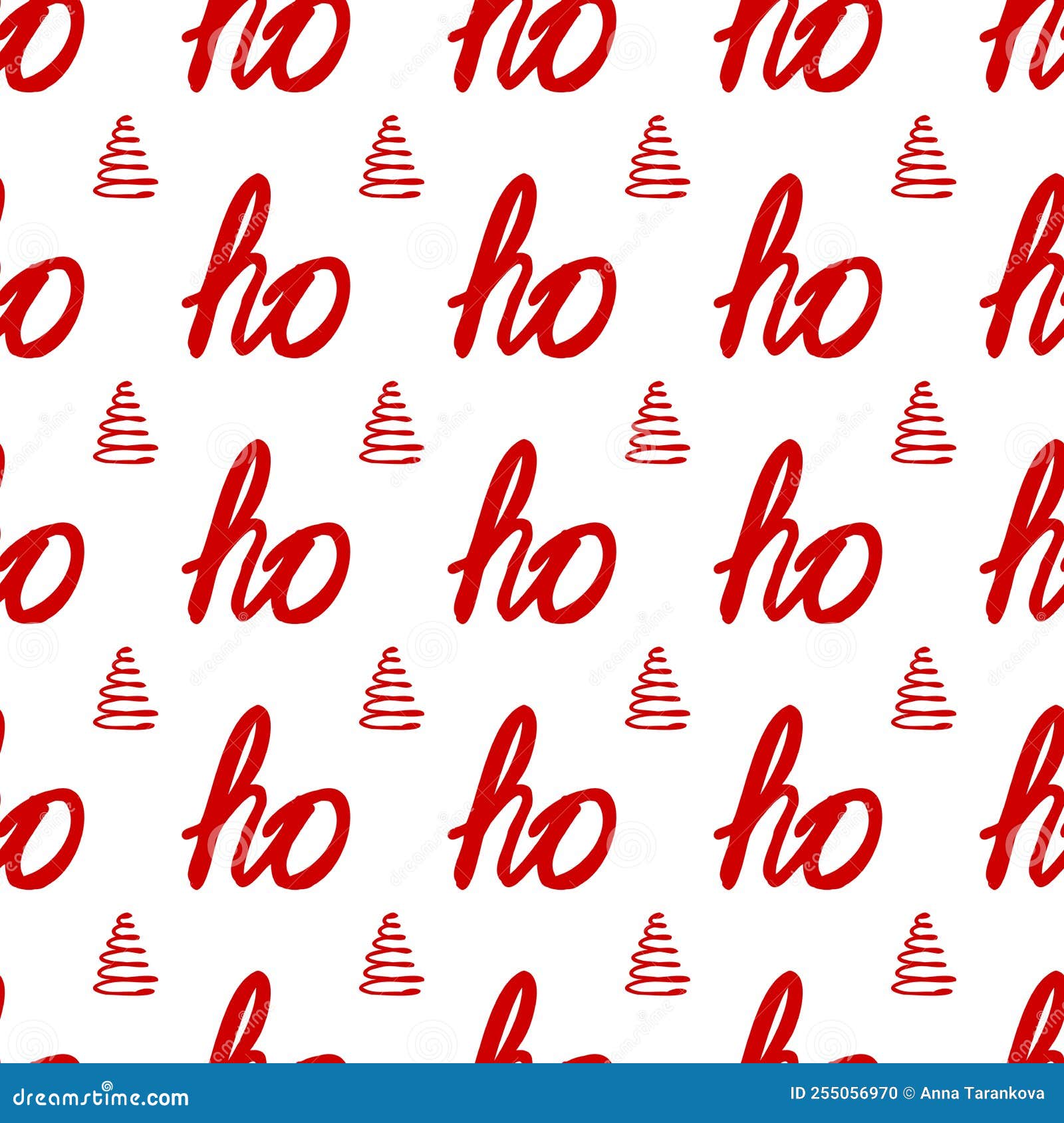 Ho Ho Christmas Wrapping Paper, Seamless Red Christmas Pattern Stock ...