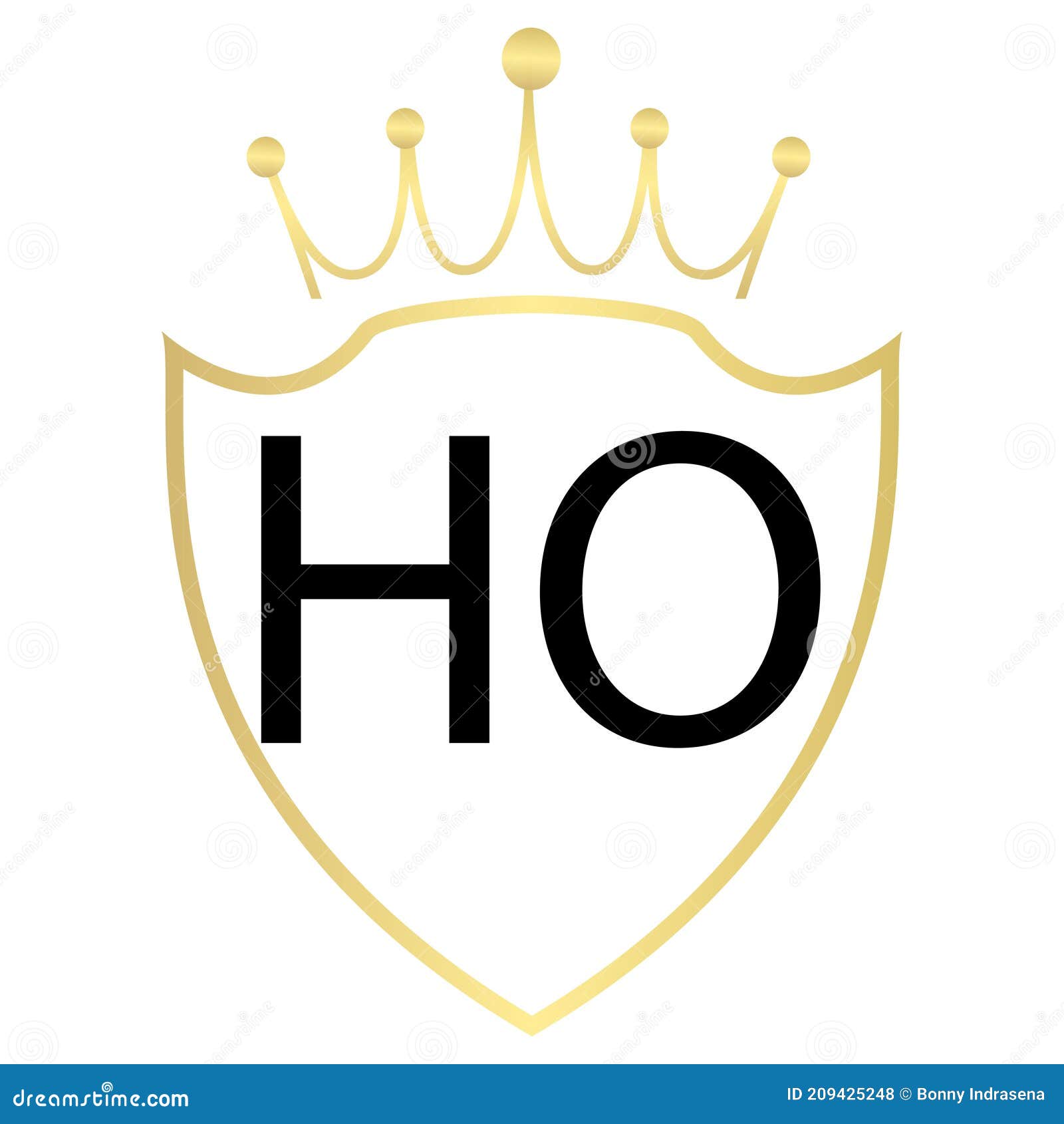 HO Letter Logo Design with Simple Style Stock Illustration ...