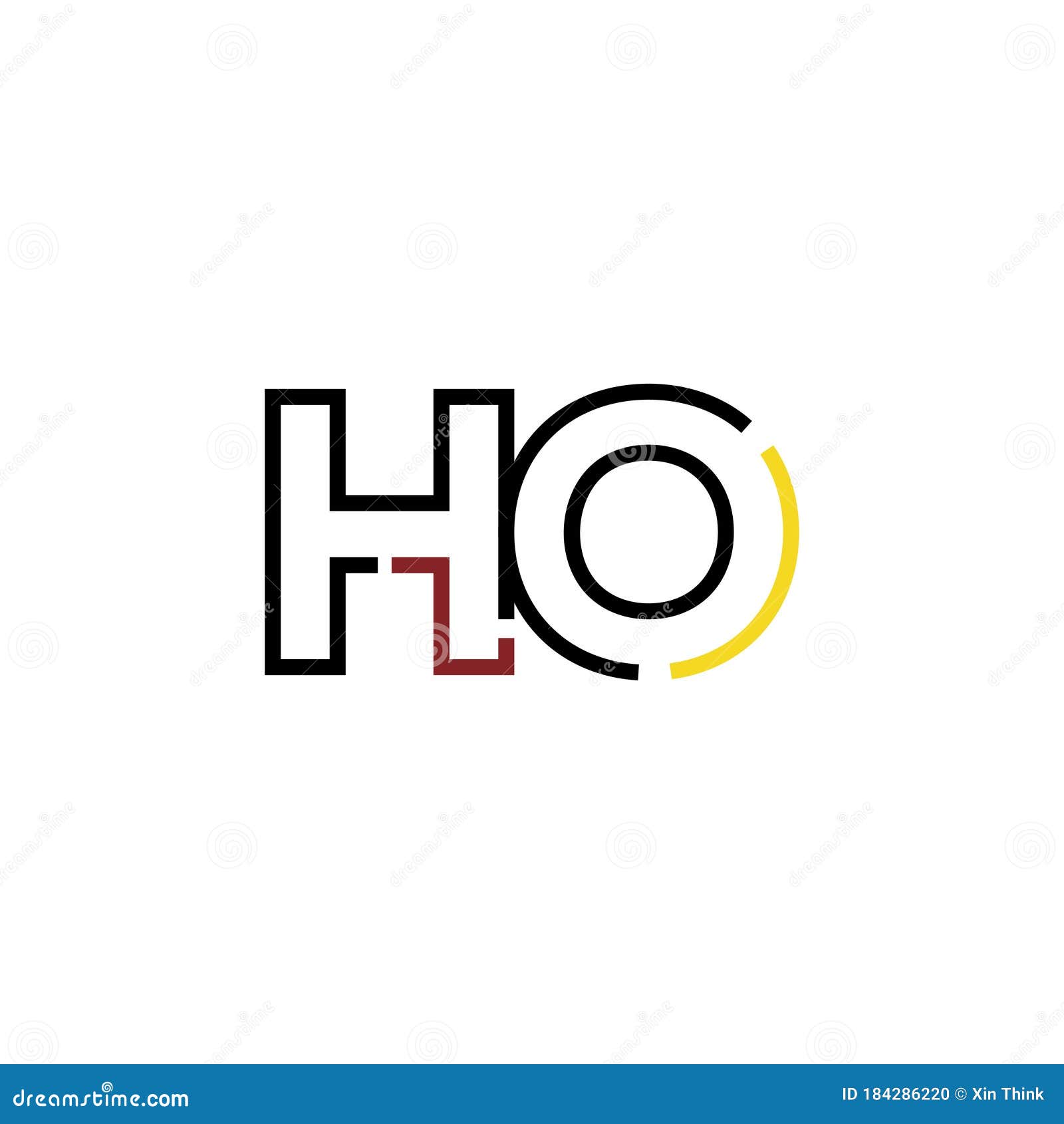 HO Letter Logo Icon Design Template Elements Stock Vector ...