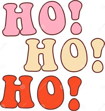 Ho Ho Ho Lettering Sticker stock vector. Illustration of background ...