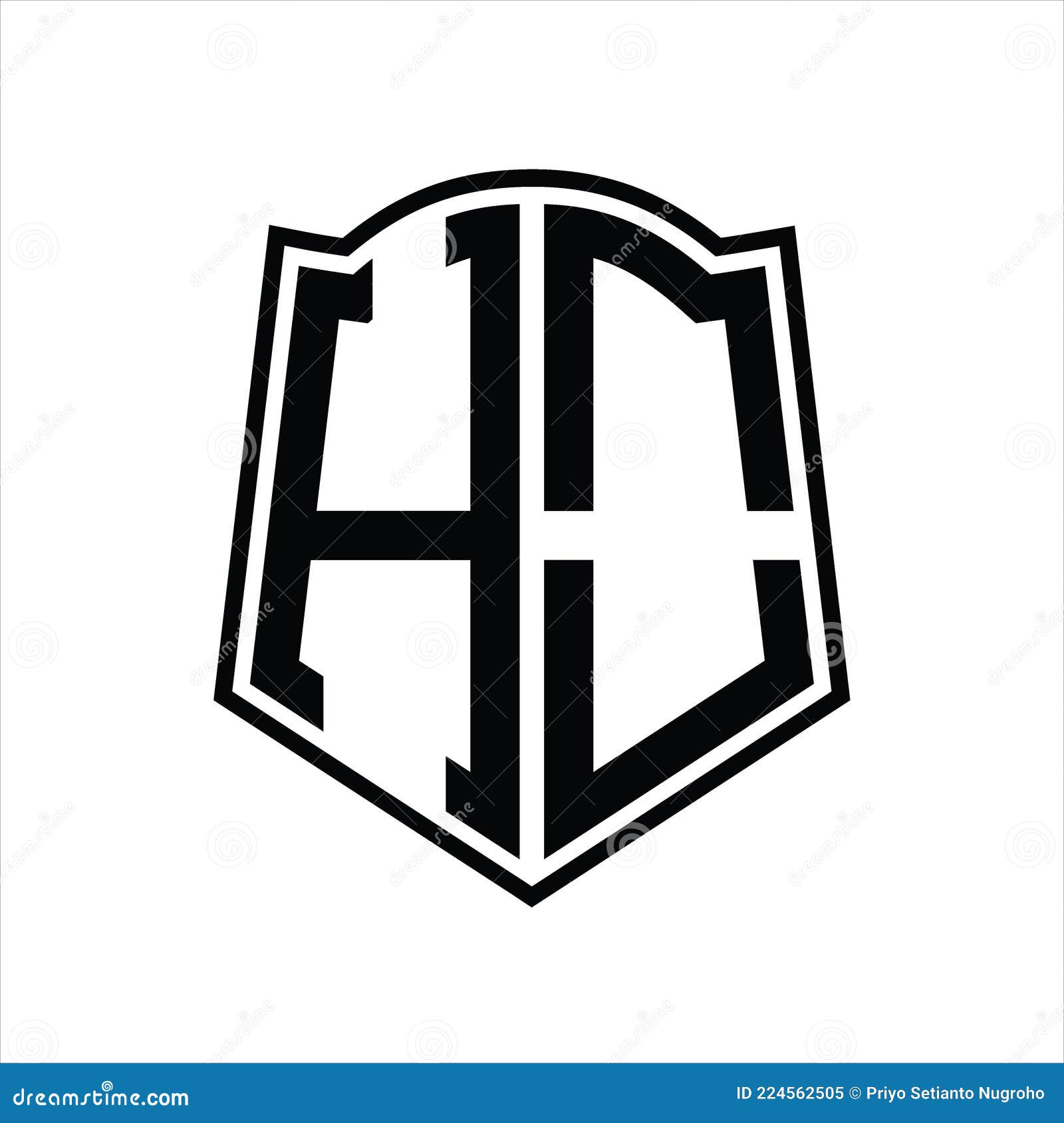 HO Logo Monogram with Shield Shape Outline Design Template Stock Vector ...