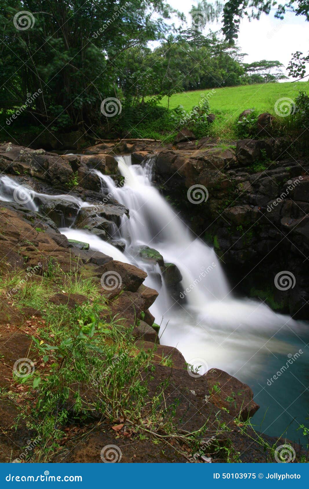 Ho Opi I Falls stock image. Image of rock, tree, fall - 50103975