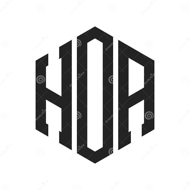 HOA Logo Design. Initial Letter HOA Monogram Logo Using Hexagon Shape ...