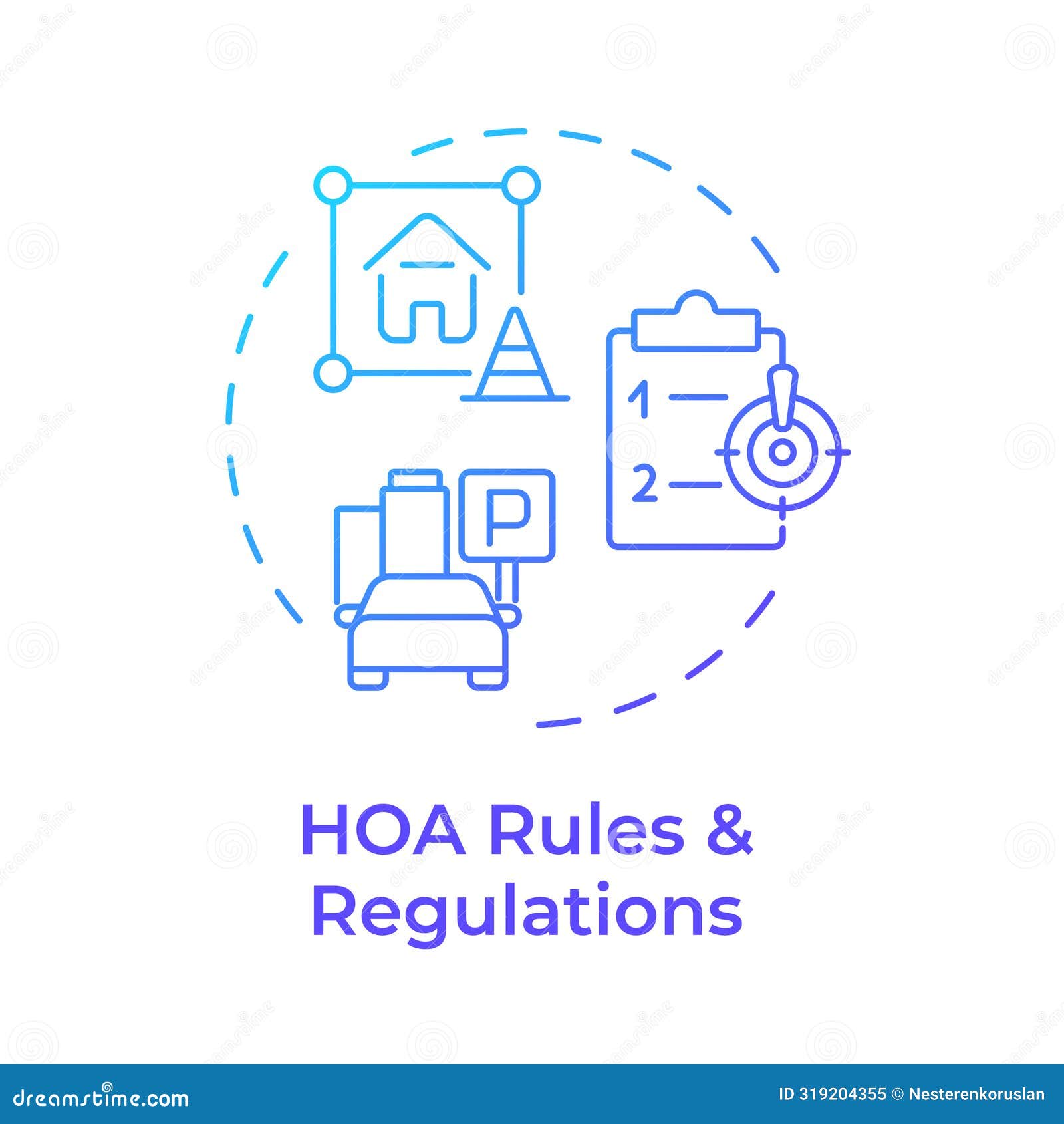HOA Rules And Regulations Blue Gradient Concept Icon Cartoon Vector ... HOA Rules And Regulations Blue Gradient Concept Icon Cartoon Vector ...