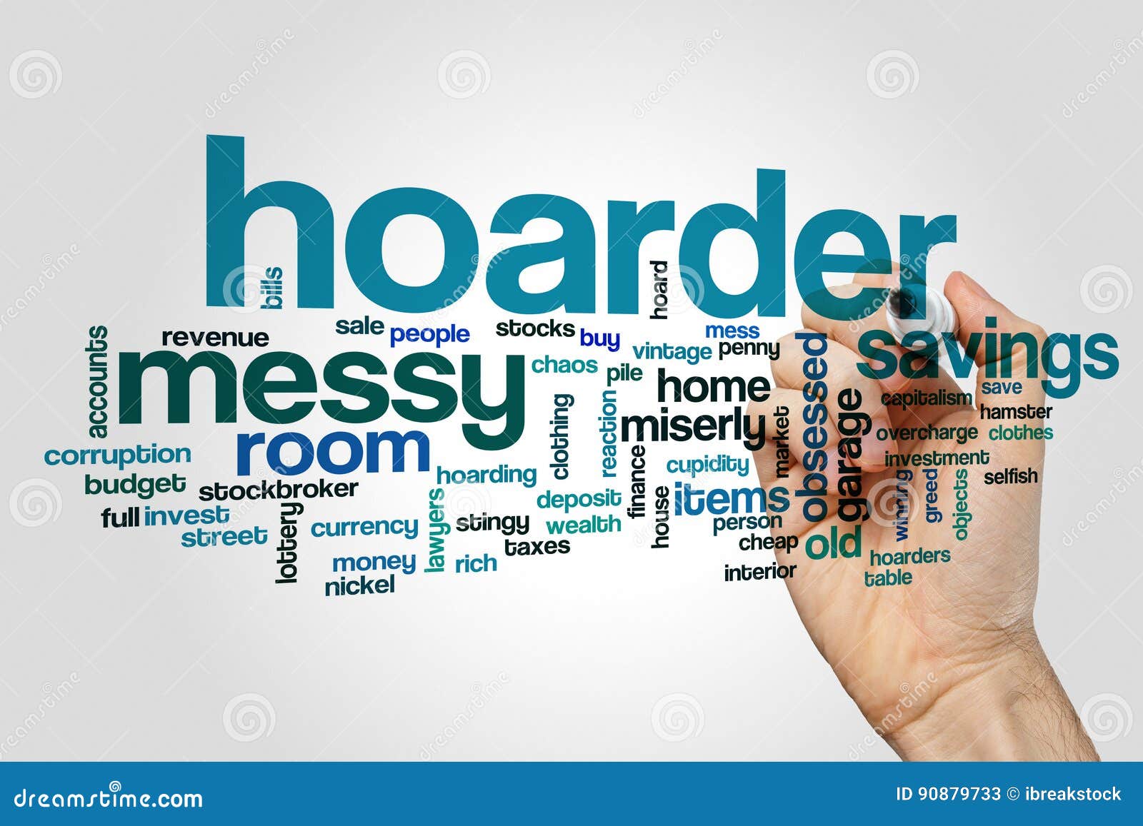 Hoarder word cloud stock image. Image of interior, finance - 90879733