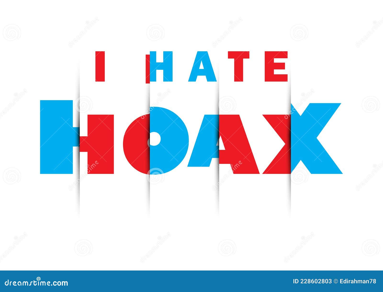 Poster or Sticker I Hate Hoax Stock Vector - Illustration of confident ...