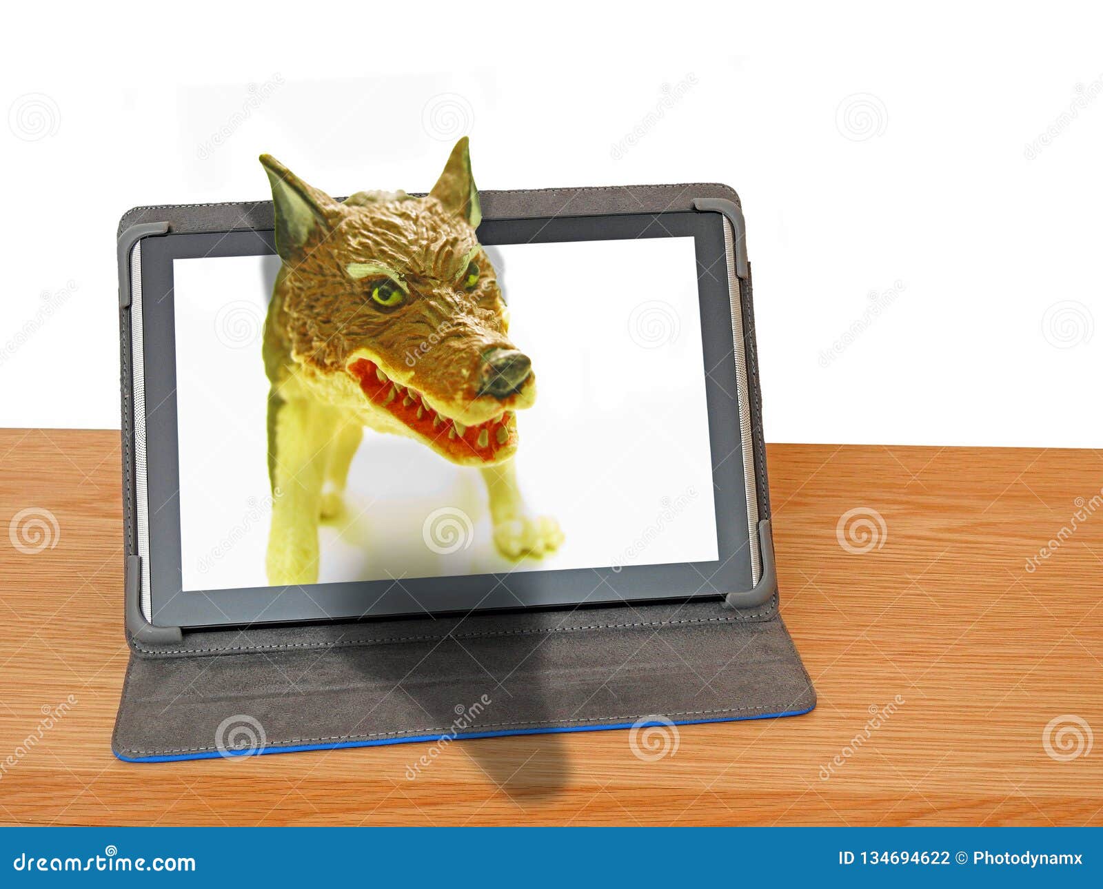 Wolf Dog Computer Tablet Screen Hacker Impostor Intruder Fake Friend ...