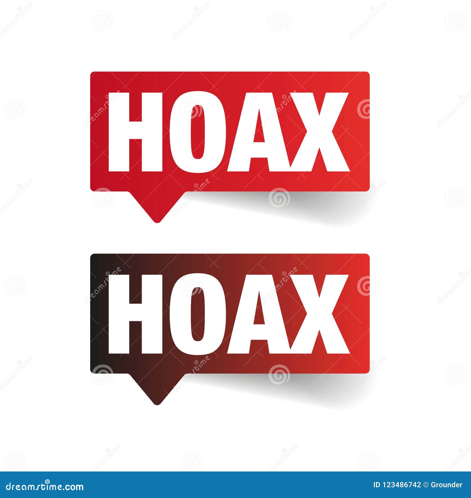 Hoax sign label tag stock vector. Illustration of alternative - 123486742