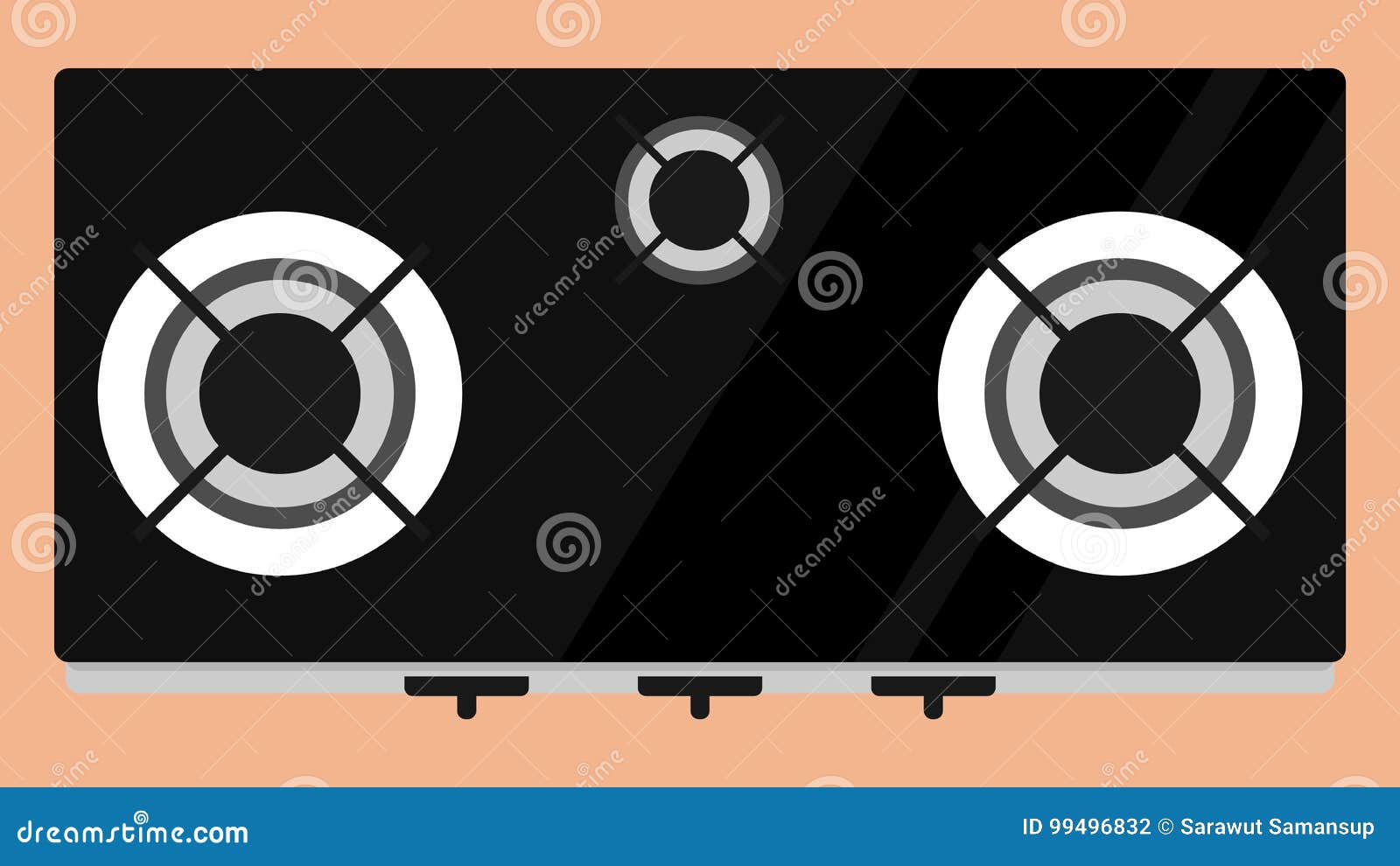 Hob gas stoves flat vector stock vector. Illustration of flat - 99496832