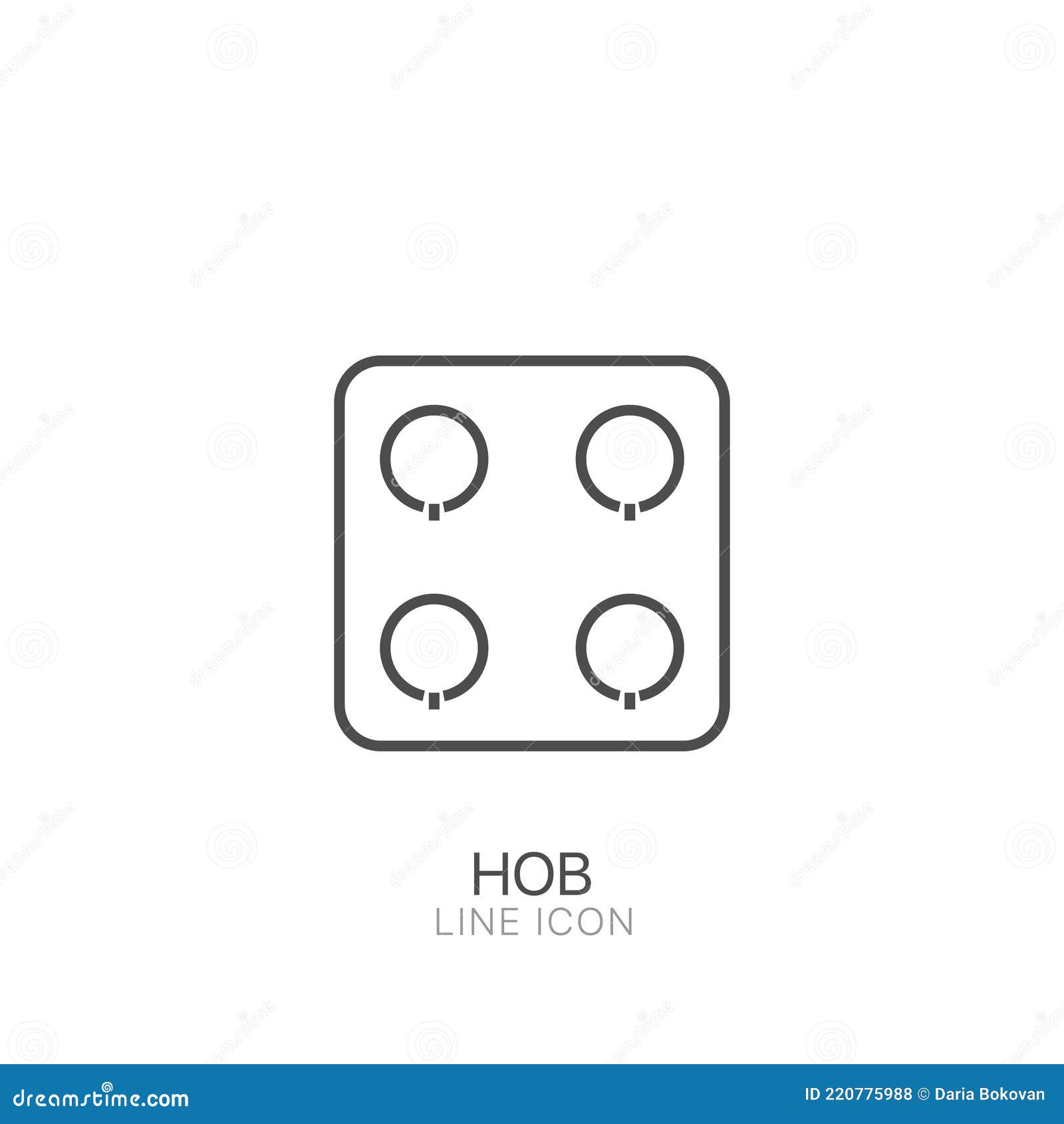 Hob Outline Simple Vector Icon. Editable Stroke Stock Vector ...