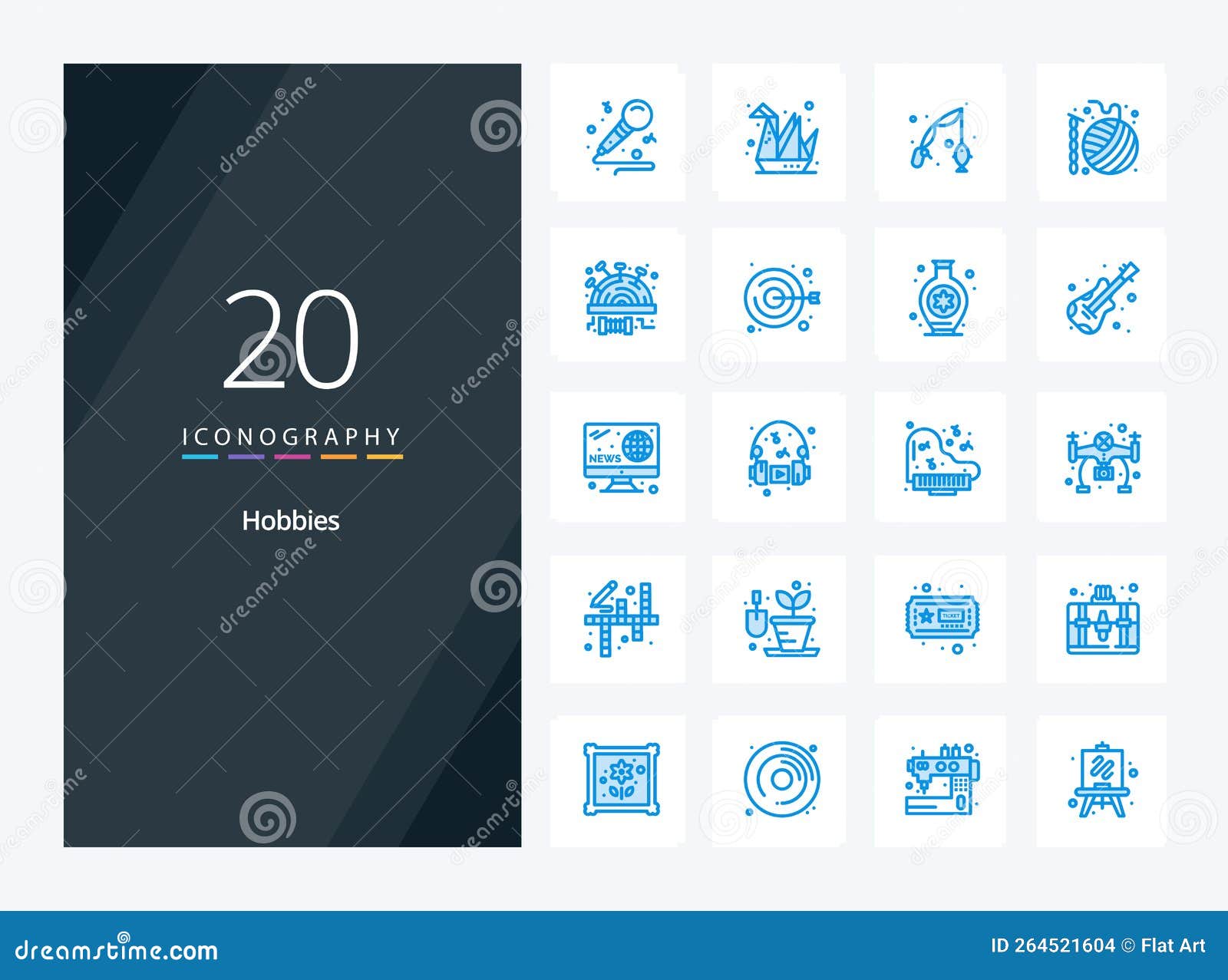 20 Hobbies Blue Color Icon for Presentation Stock Vector - Illustration ...