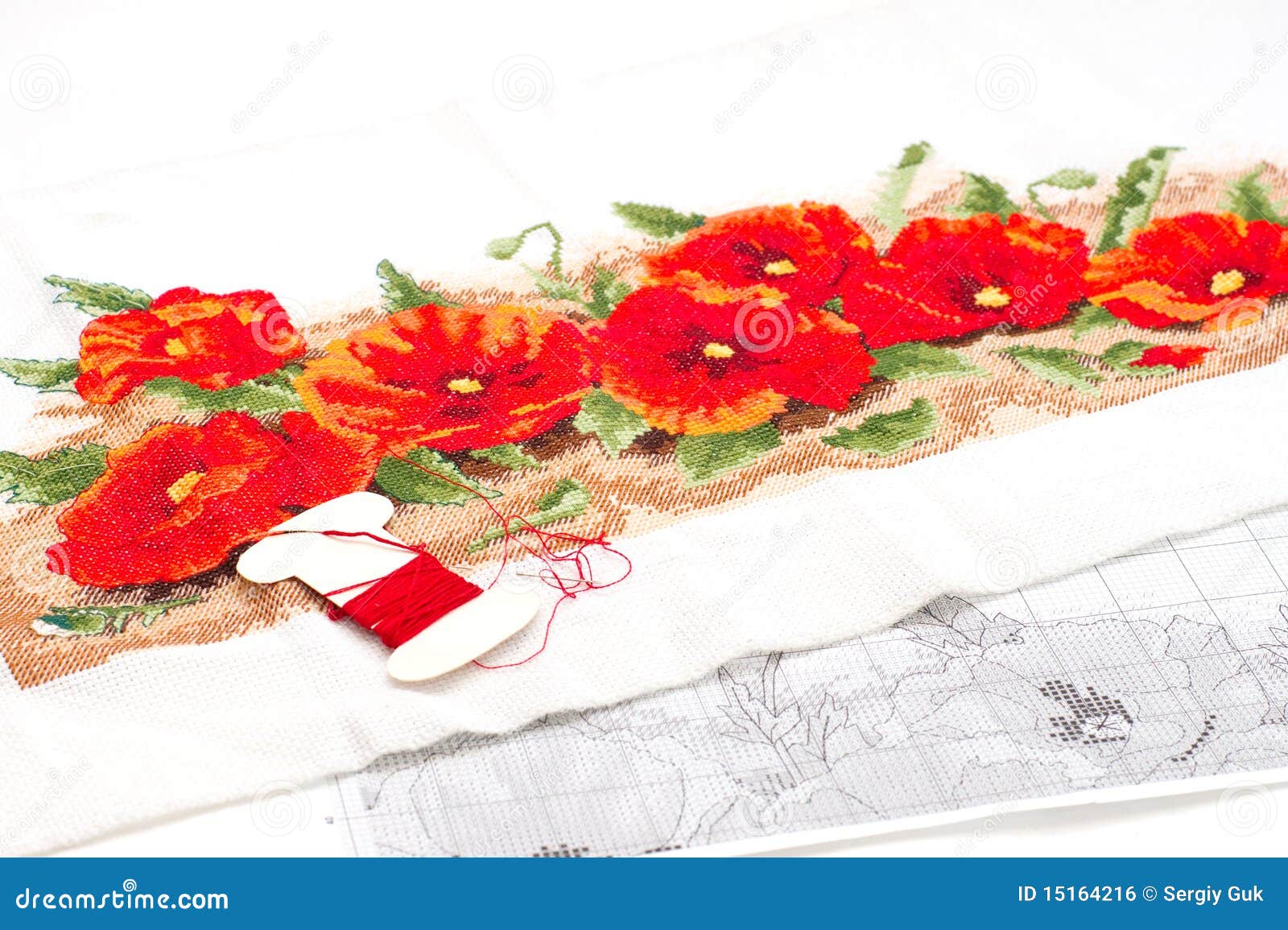 Hobbies. Embroidery Cross-stitch. Stock Photo - Image of hobbies, cross ...