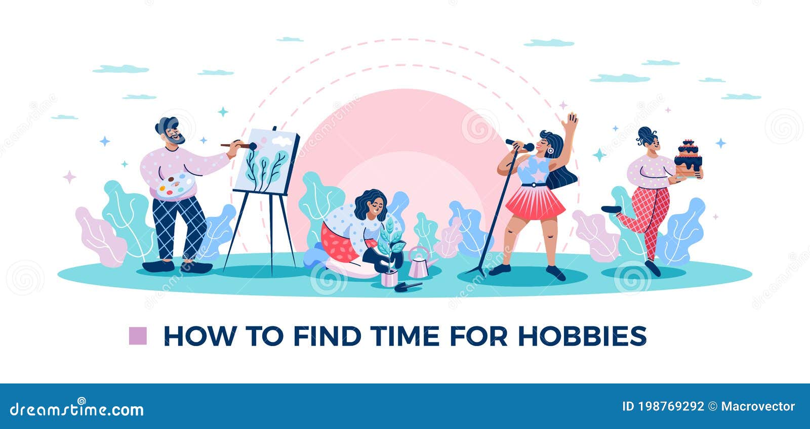 Hobbies Flat Horizontal Composition Stock Illustration - Illustration ...