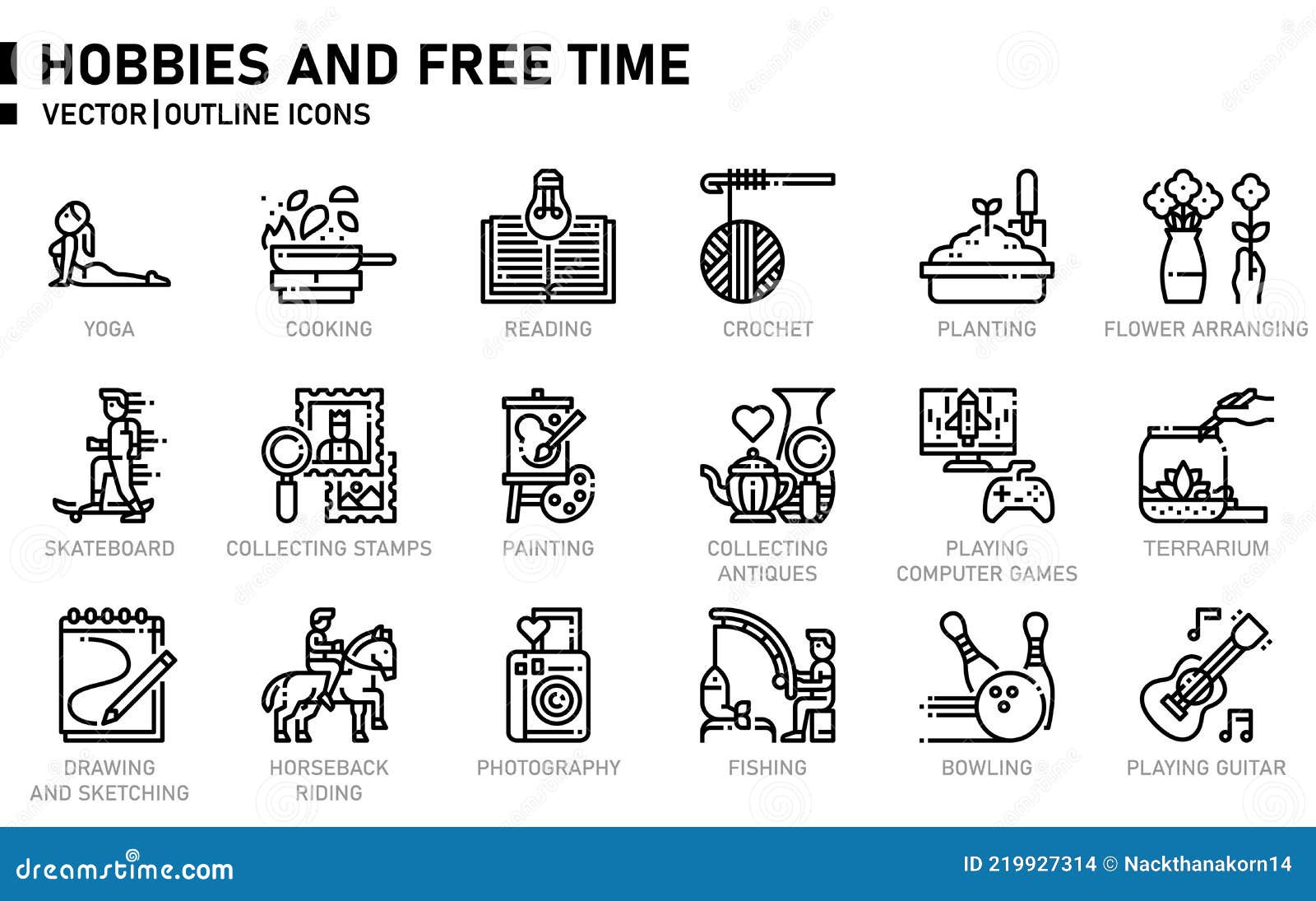 Hobbies - Poster, Brochure Cover Template Cartoon Vector ...