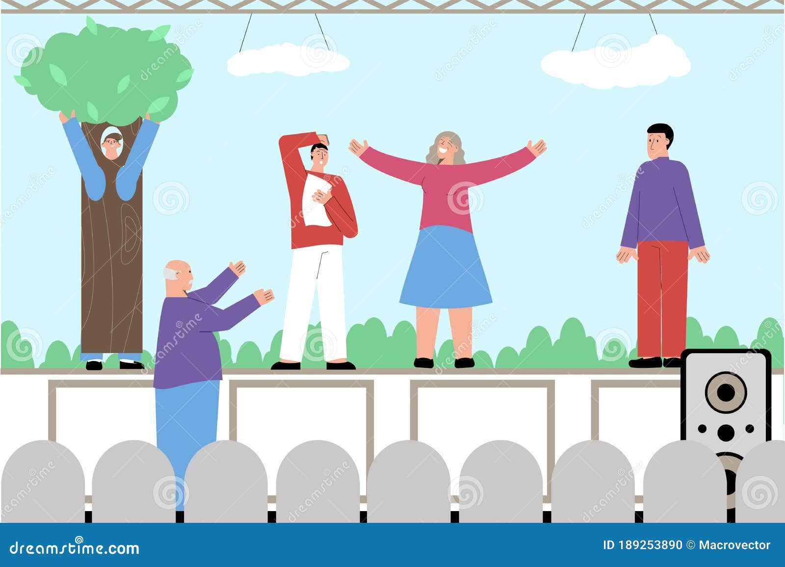 Hobby Acting Flat Composition Stock Vector - Illustration of pastime ...