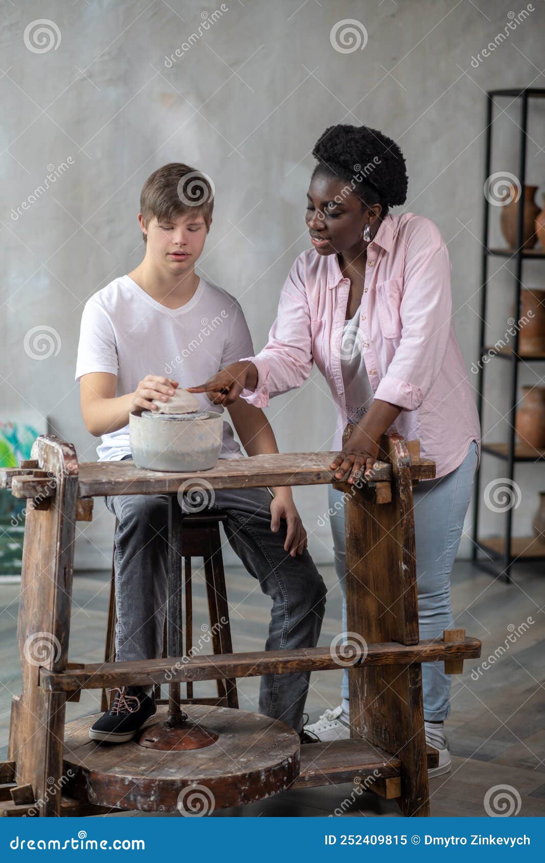 A Boy Making a Pot in an Art Studio Stock Image - Image of handcrfat ...