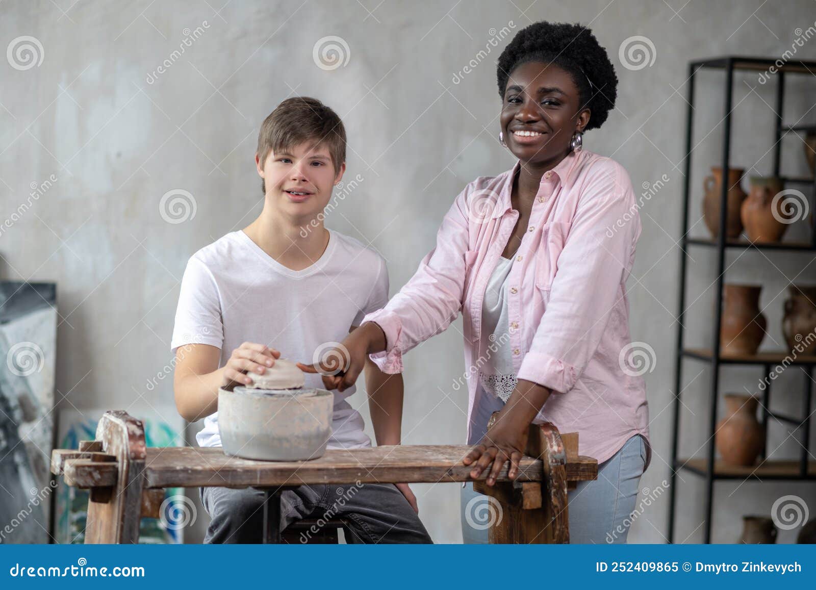 A Boy Making a Pot in an Art Studio Stock Image - Image of pottery ...