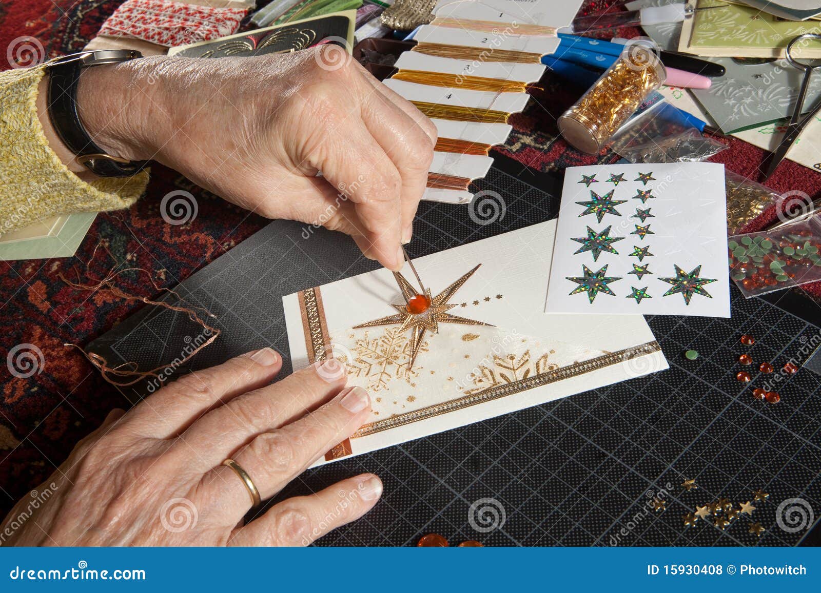 Hobby christmas cards stock photo. Image of scissors - 15930408