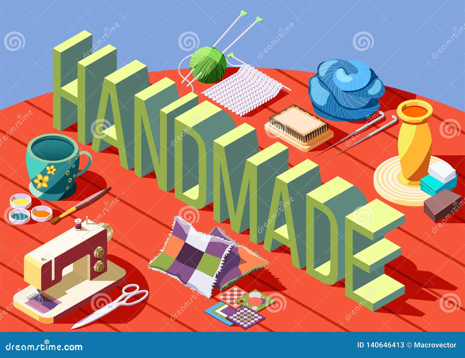 Hobby Crafts Isometric Flowchart Cartoon Vector | CartoonDealer.com ...