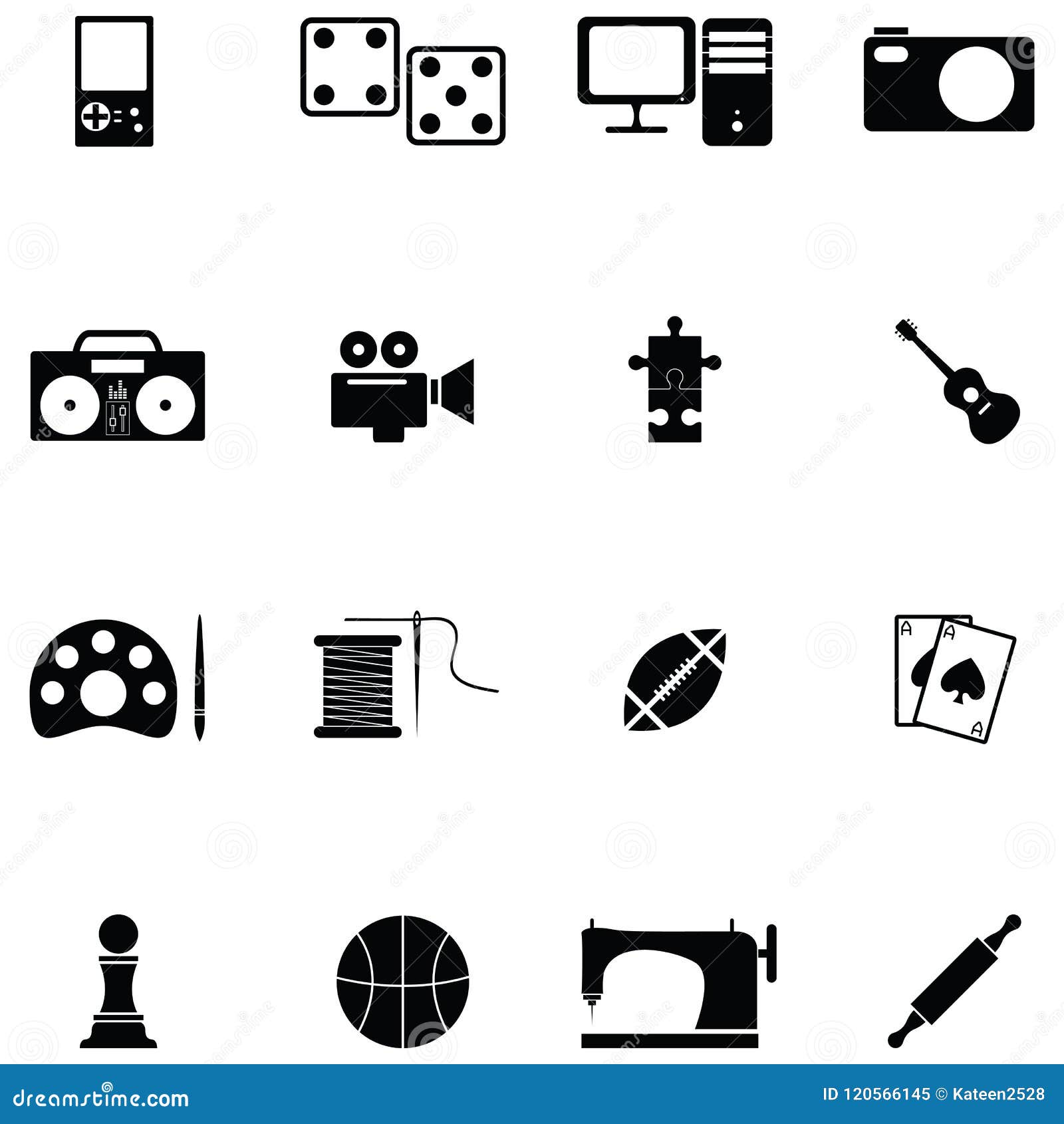 Hobby icon set stock vector. Illustration of sports - 120566145