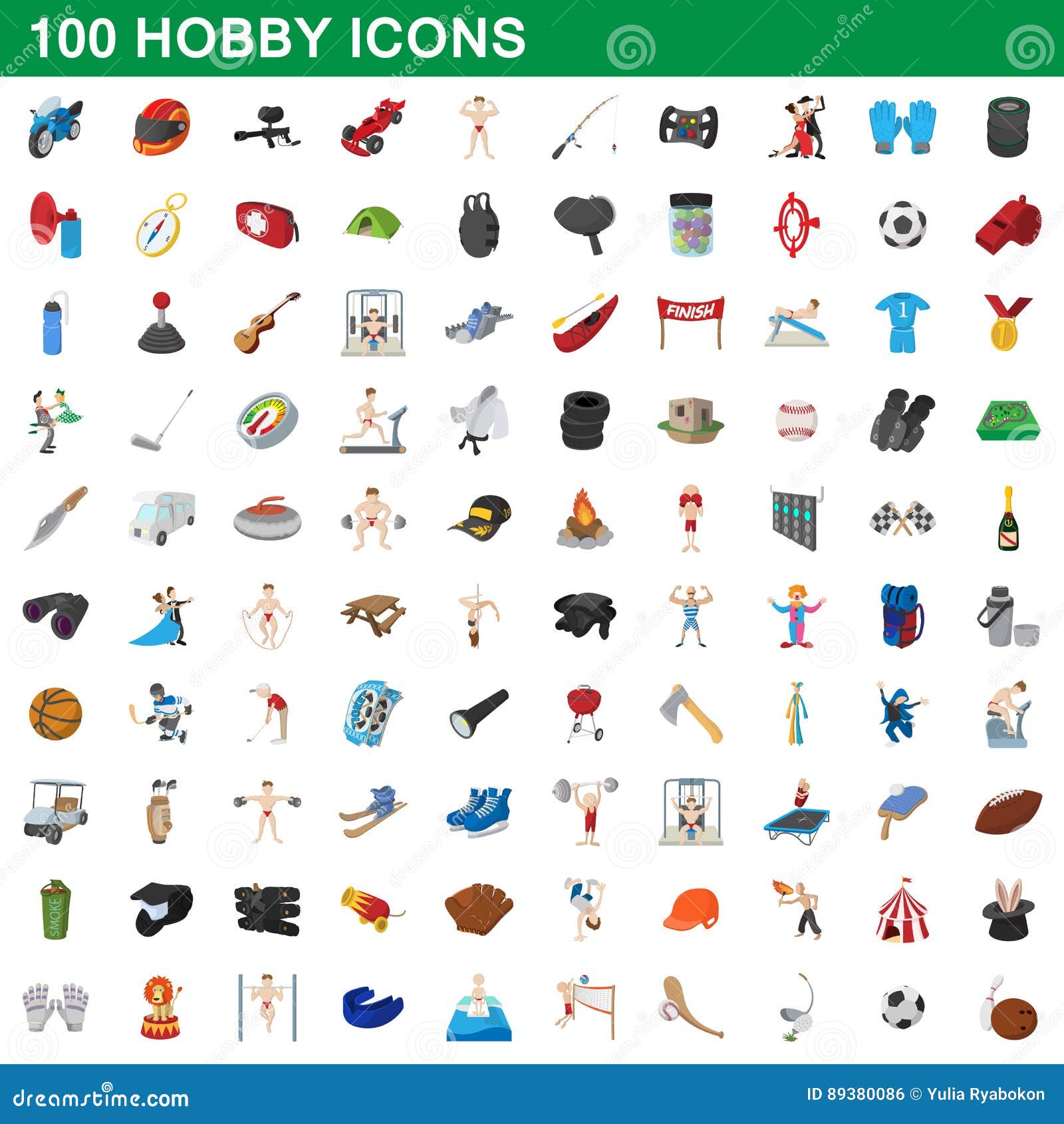 100 Hobby Icons Set, Cartoon Style Vector Illustration | CartoonDealer ... 100 Hobby Icons Set, Cartoon Style Vector Illustration | CartoonDealer ...