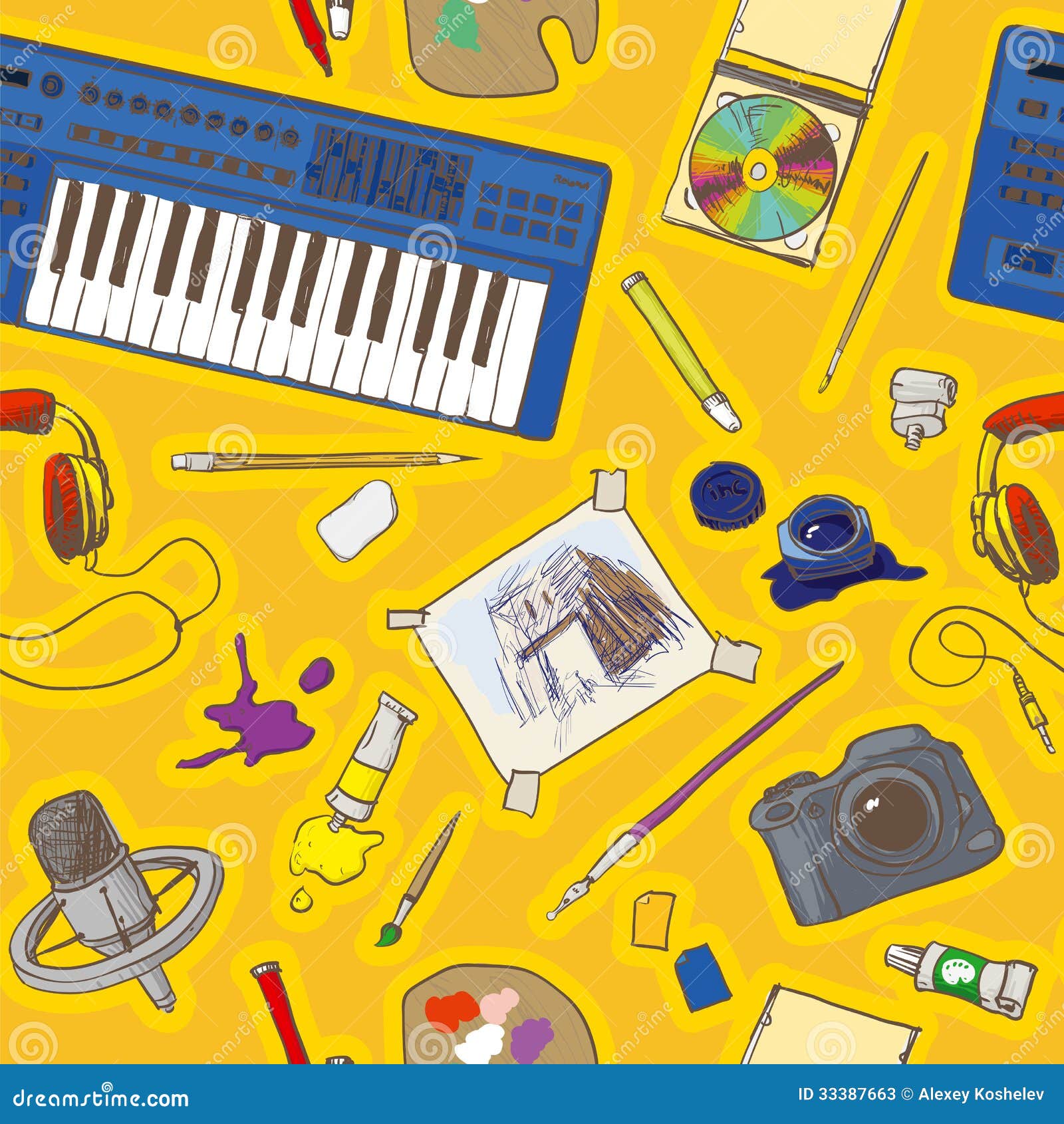 Hobby stock vector. Illustration of palette, colors, pattern - 33387663