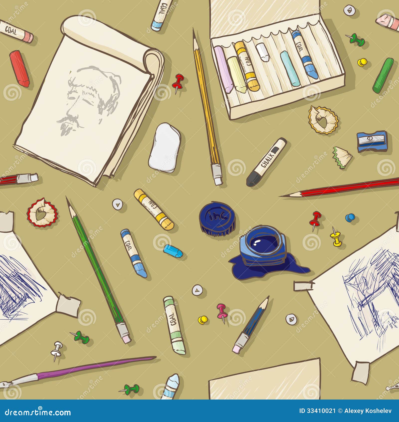 Hobby stock vector. Illustration of pencil, colors, pattern - 33410021