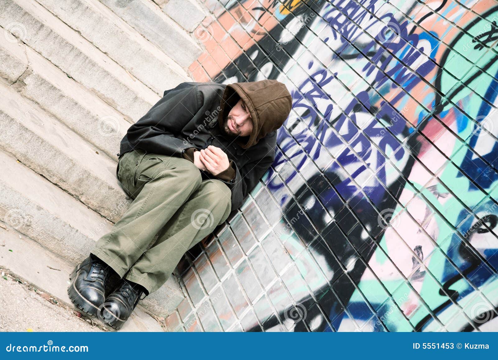 Hobo stock image. Image of caucasian, clothing, hood, people - 5551453