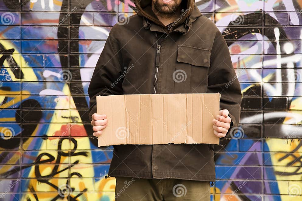 Hobo man stock image. Image of ghetto, bricks, graffiti - 4857303