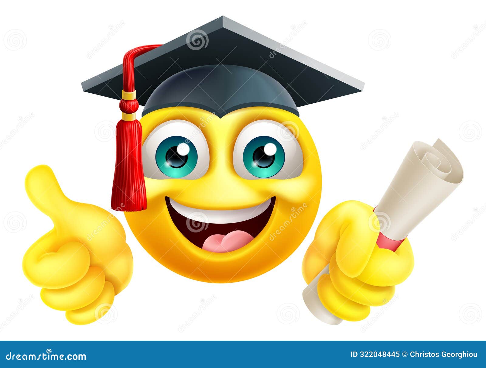 Hochschulabsolventin Emoji Emoticon Vektor Abbildung - Illustration von ...