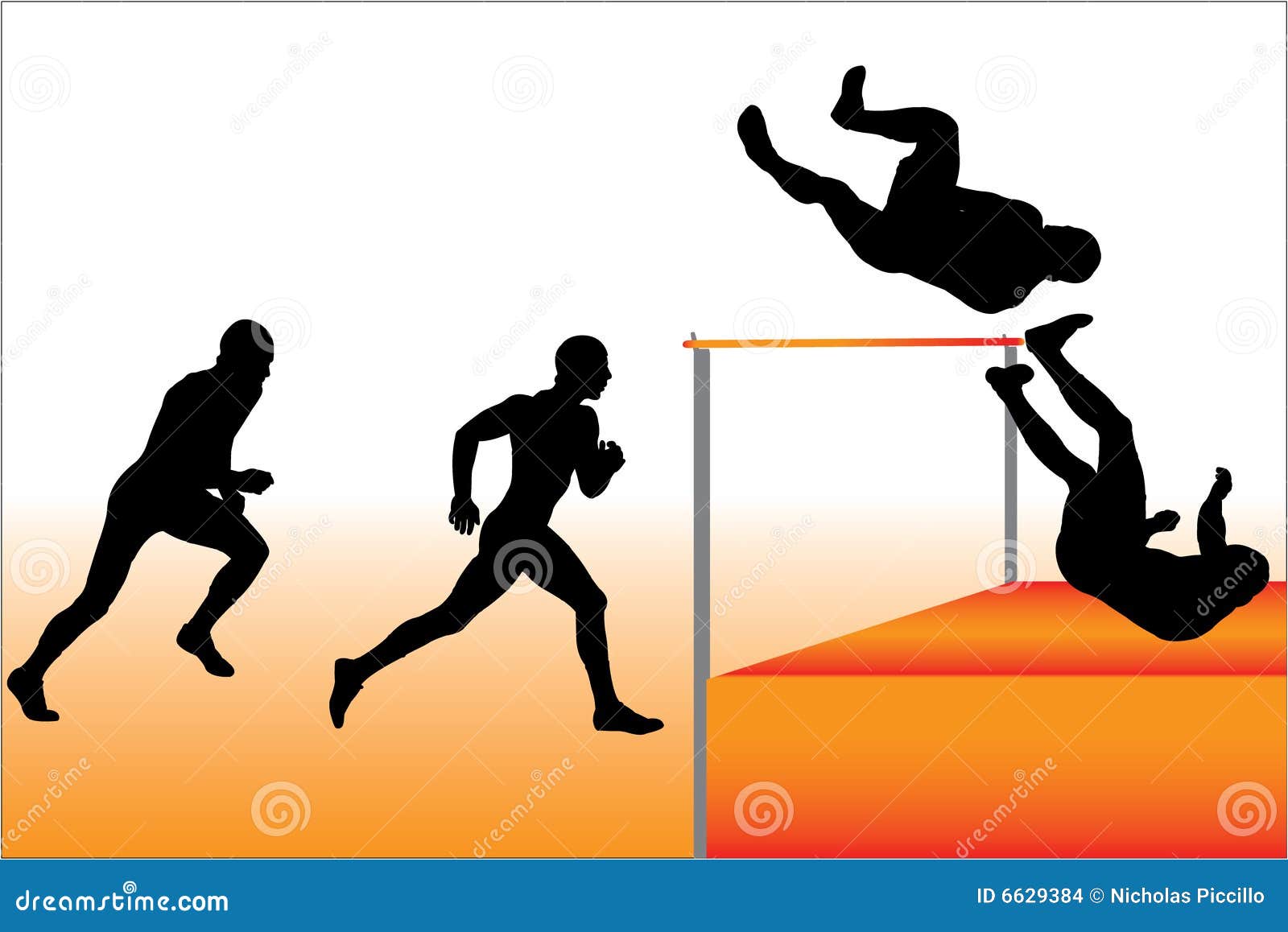 Hochsprung-Vektor vektor abbildung. Illustration von feld - 6629384