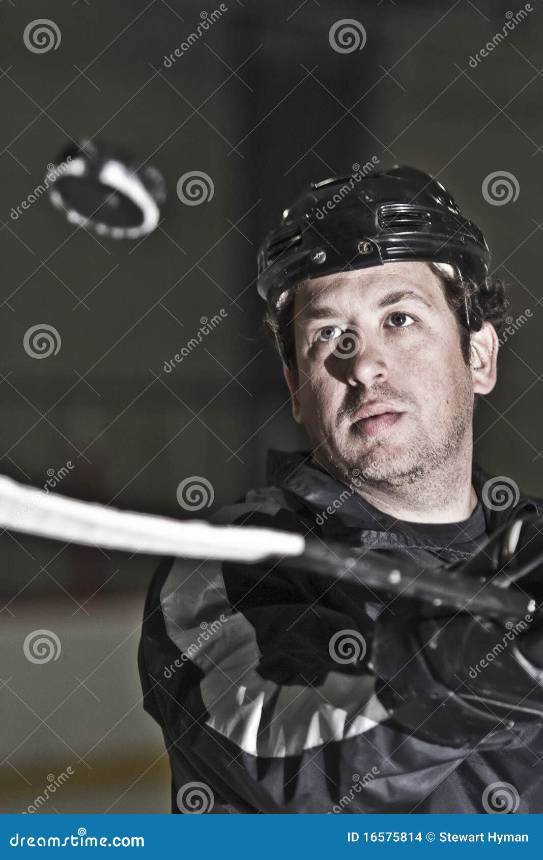 Hockey Coach Demonstrating Skills Stock Photo - Image of control ...