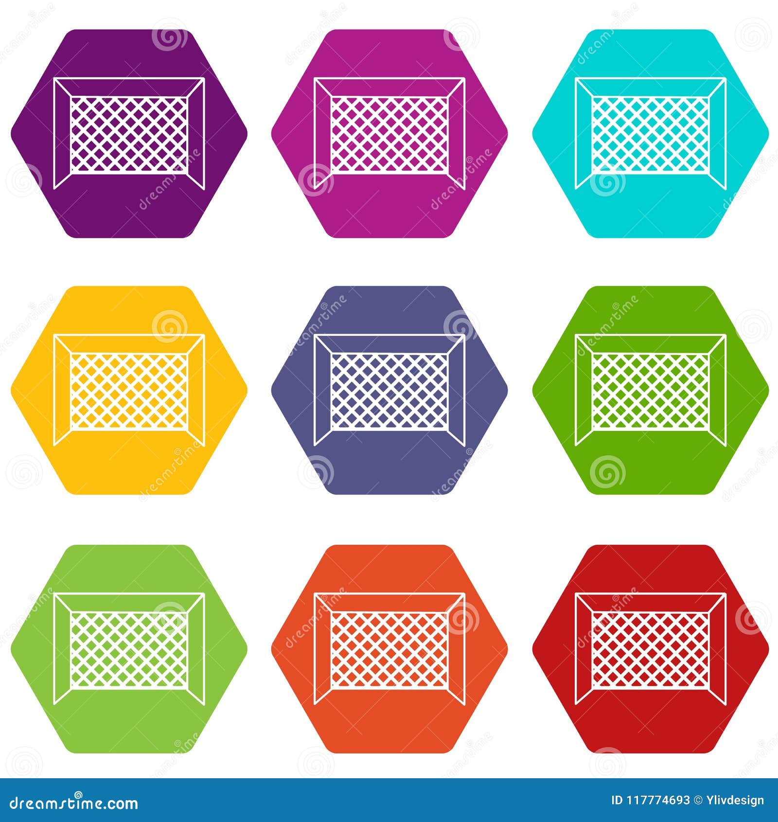 Hockey Gate Icons Set 9 Vector Stock Vector - Illustration of gates ...