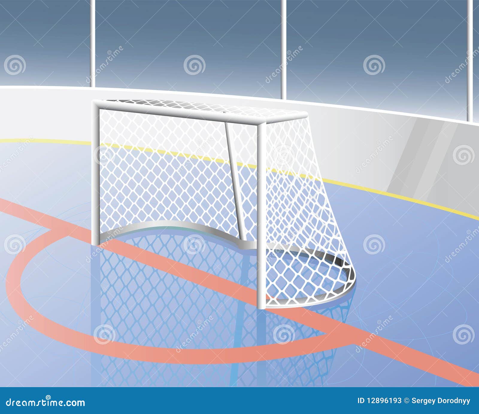 Hockey goal. stock vector. Illustration of match, realistic - 12896193