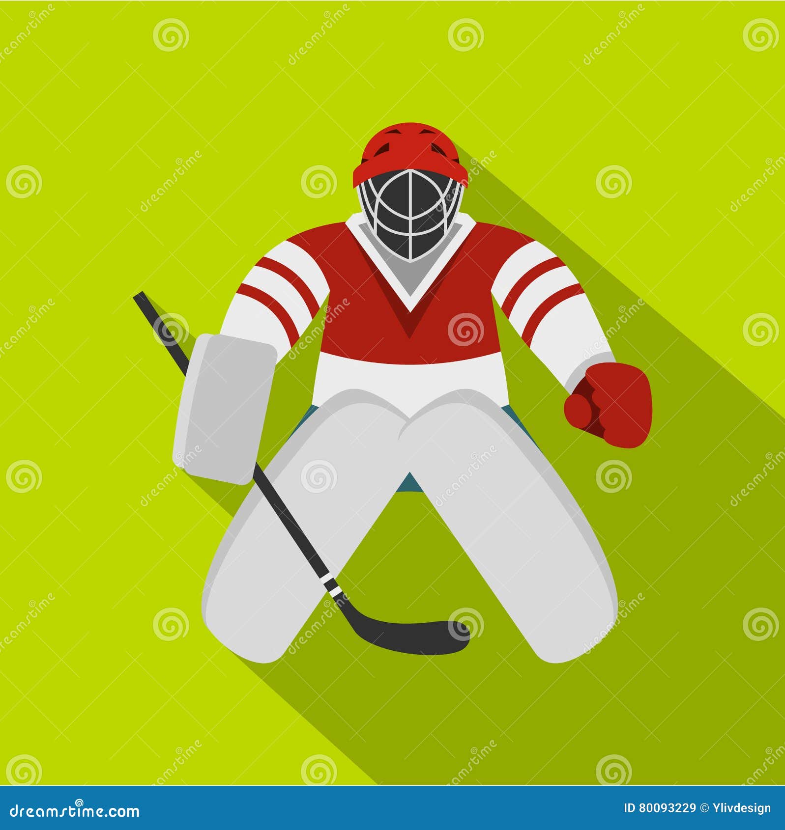 Hockey Goalkeeper Icon, Flat Style Stock Vector - Illustration of ...